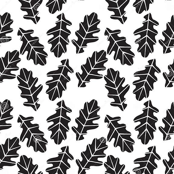 Seamless Pattern with Oak Tree Leaves. Vector Illustration Stock Vector ...