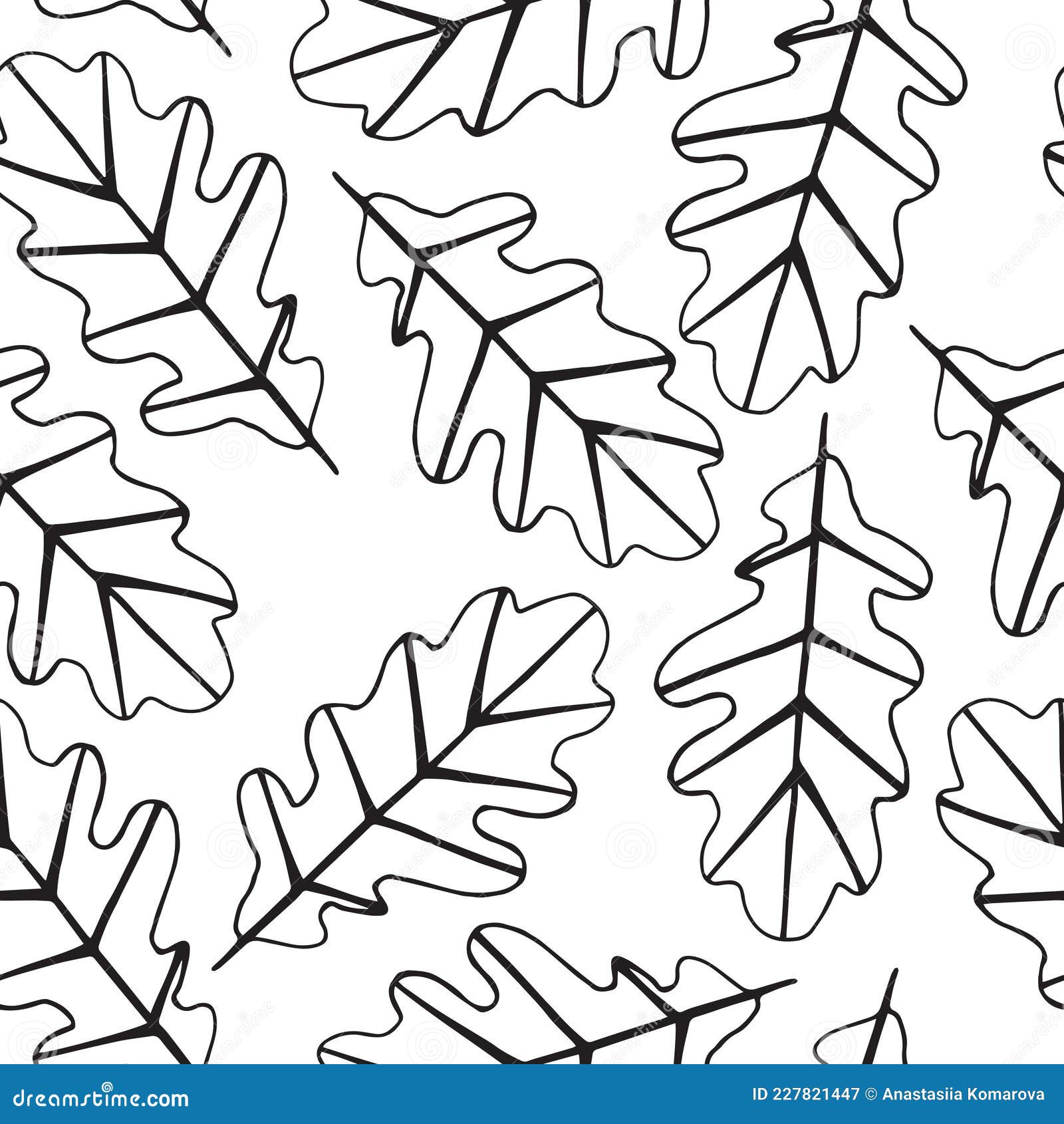 Seamless Pattern with Oak Tree Leaves. Vector Illustration Stock Vector ...