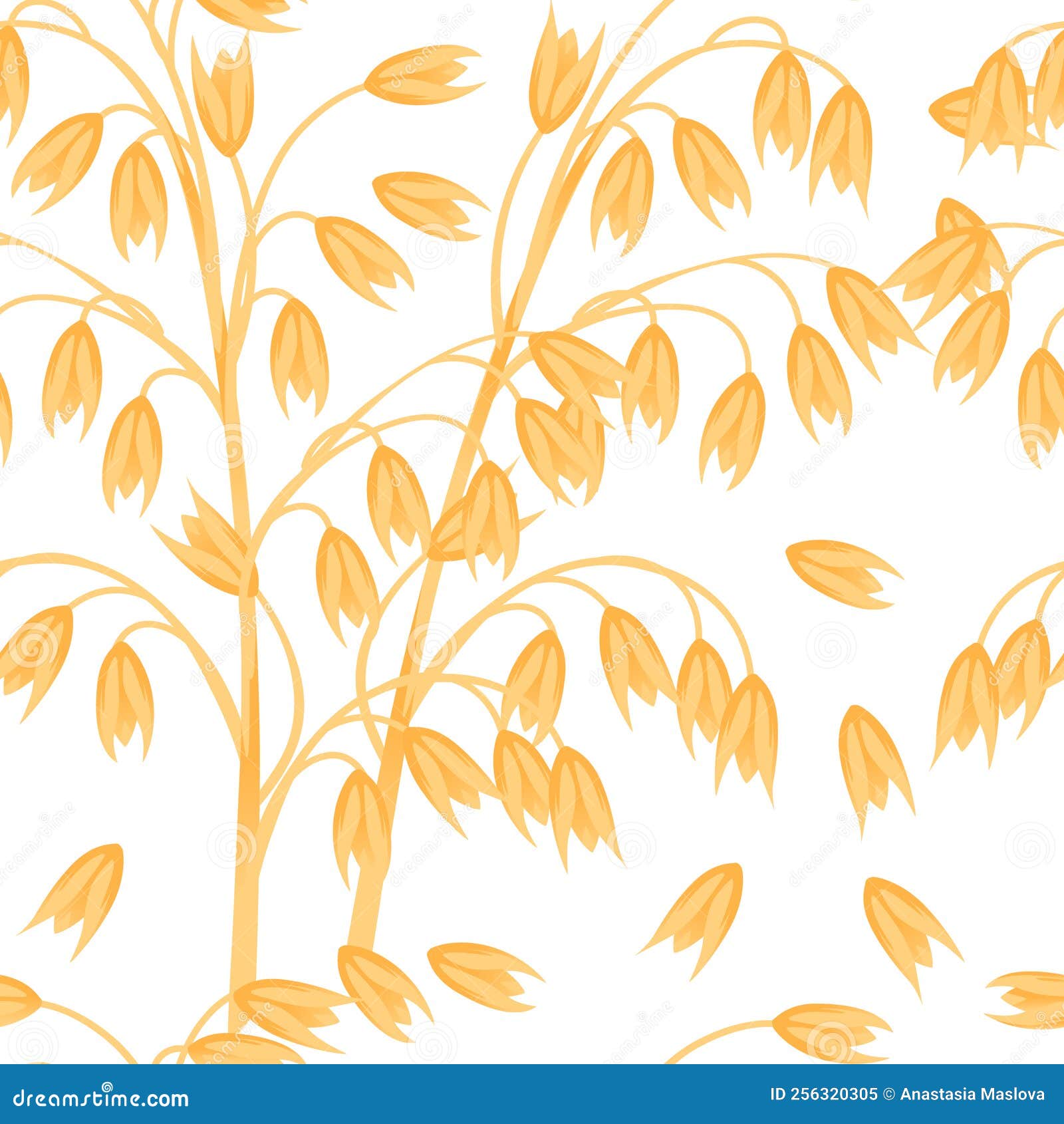 Seamless Pattern Oat Agriculture Plant with Ears Grain Vector ...