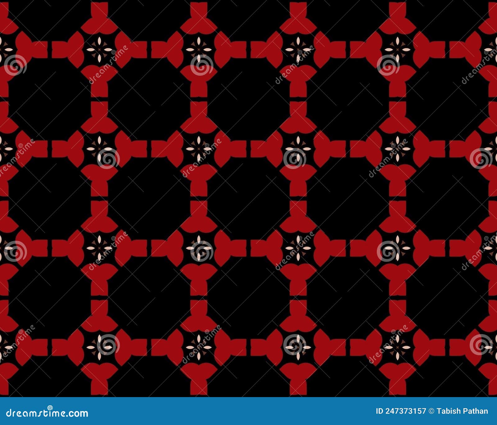 Seamless Pattern of Octagons in Black and Red that Can Be Used for ...