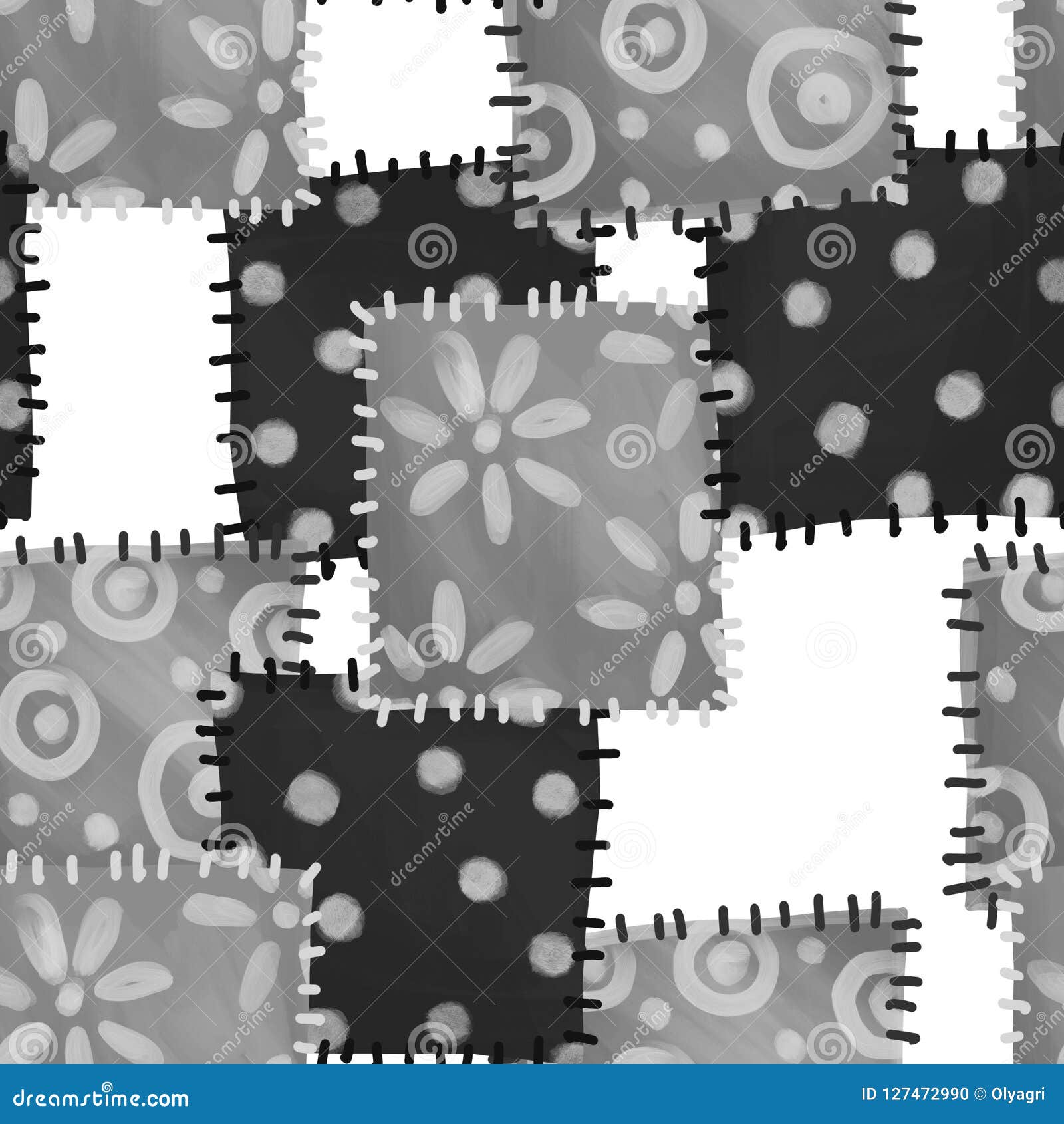 Seamless Pattern Ofblack and White Patches Stock Illustration ...