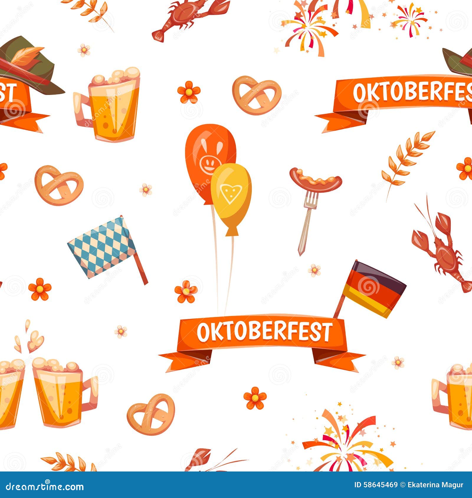 Seamless Pattern with Oktoberfest Celebration Editorial Stock Image ...