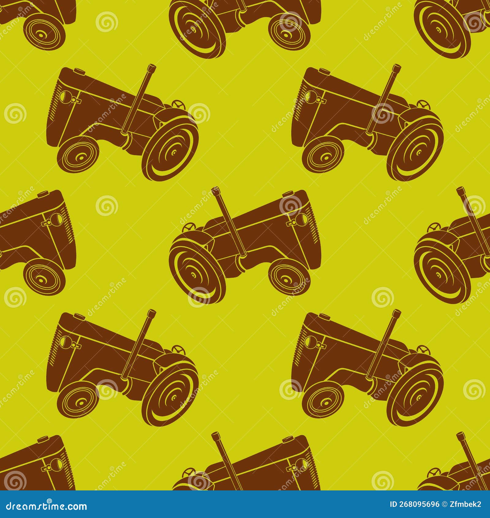 Seamless Pattern with Old Farm Tractor. Vector Stock Vector ... Seamless Pattern with Old Farm Tractor. Vector Stock Vector ...