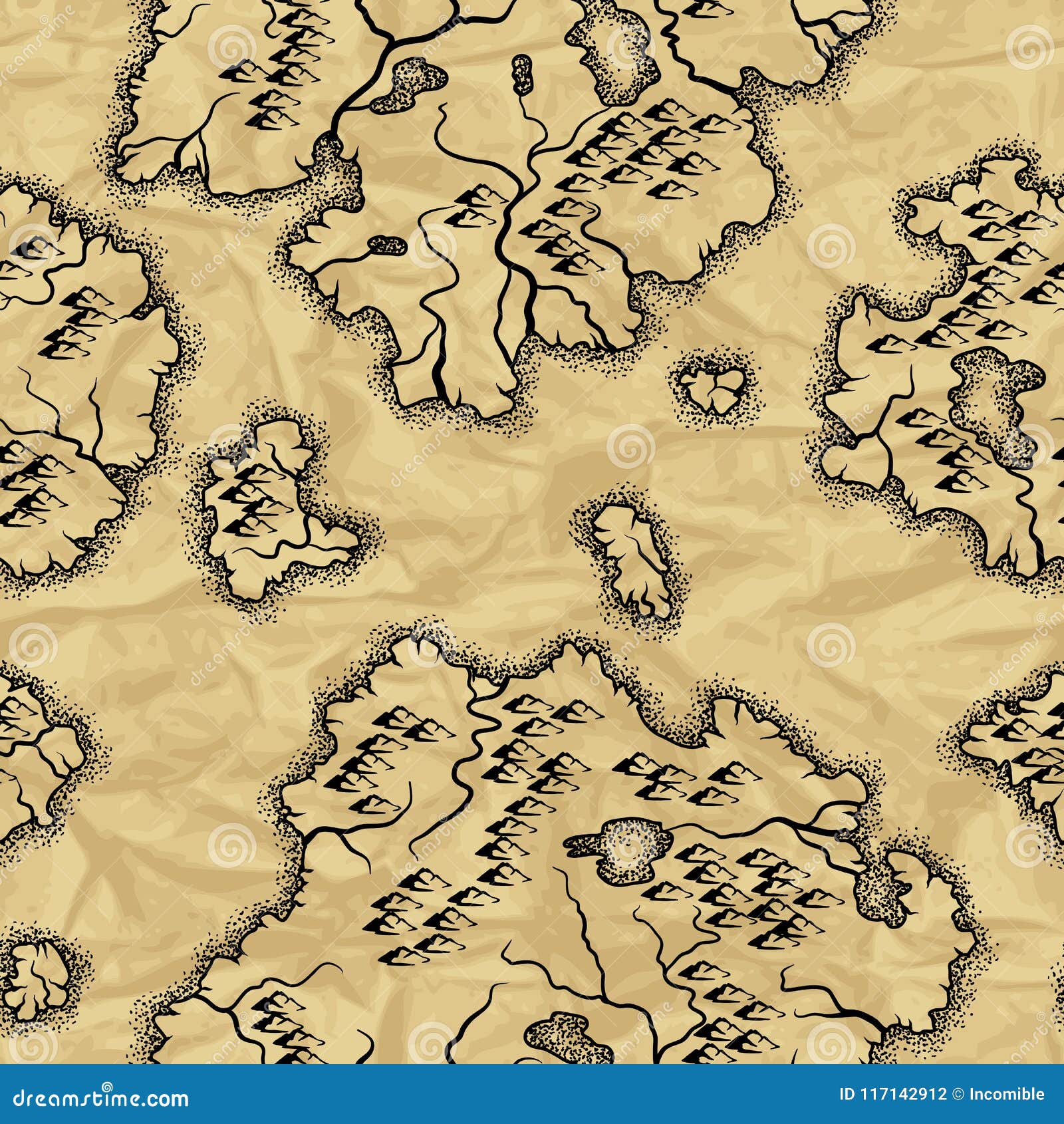 Seamless Pattern with Old Nautical Map. Stock Vector - Illustration of ...