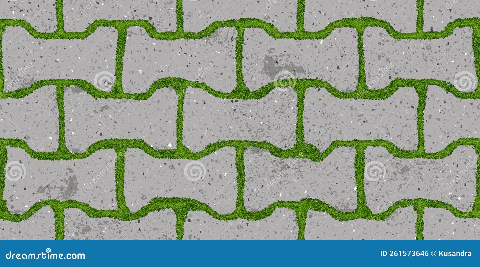 Seamless Pattern of Old Pavement with Moss and Dumble Interlocking ...