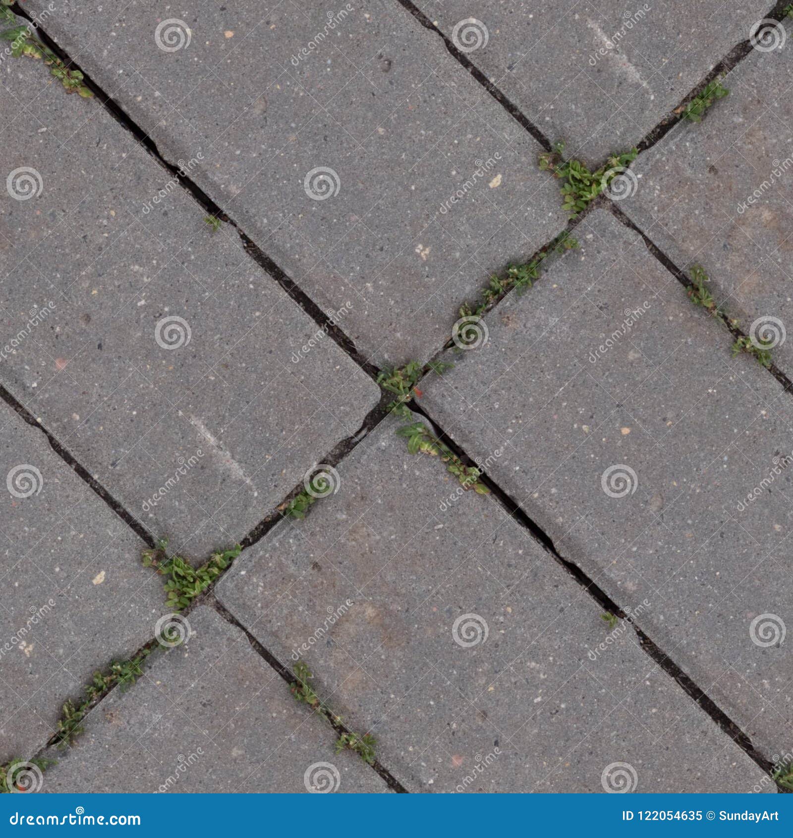 Seamless Pattern with Old Road Tile with Grass Stock Image - Image of ...
