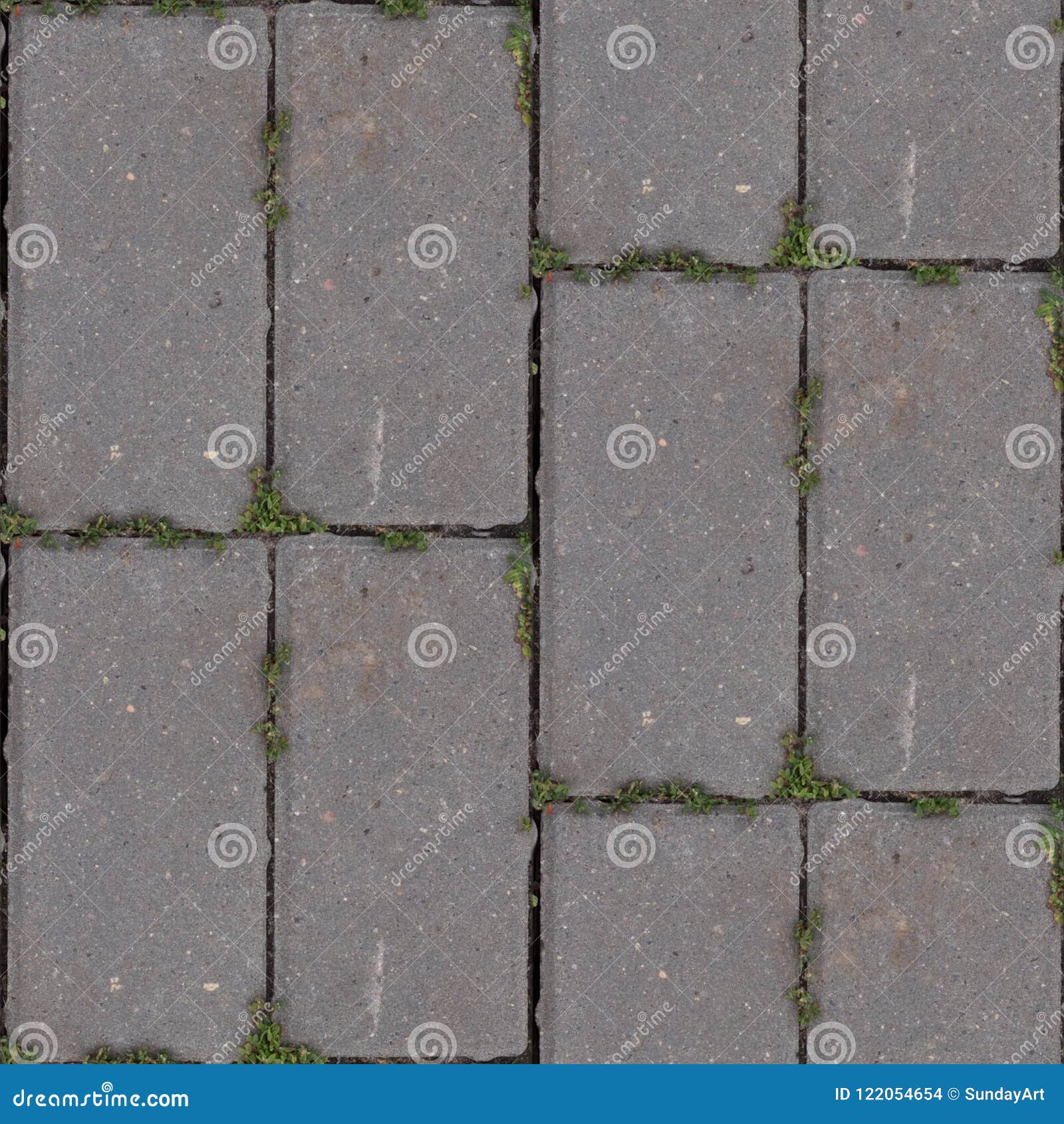 Seamless Pattern with Old Road Tile with Grass Stock Photo - Image of ...