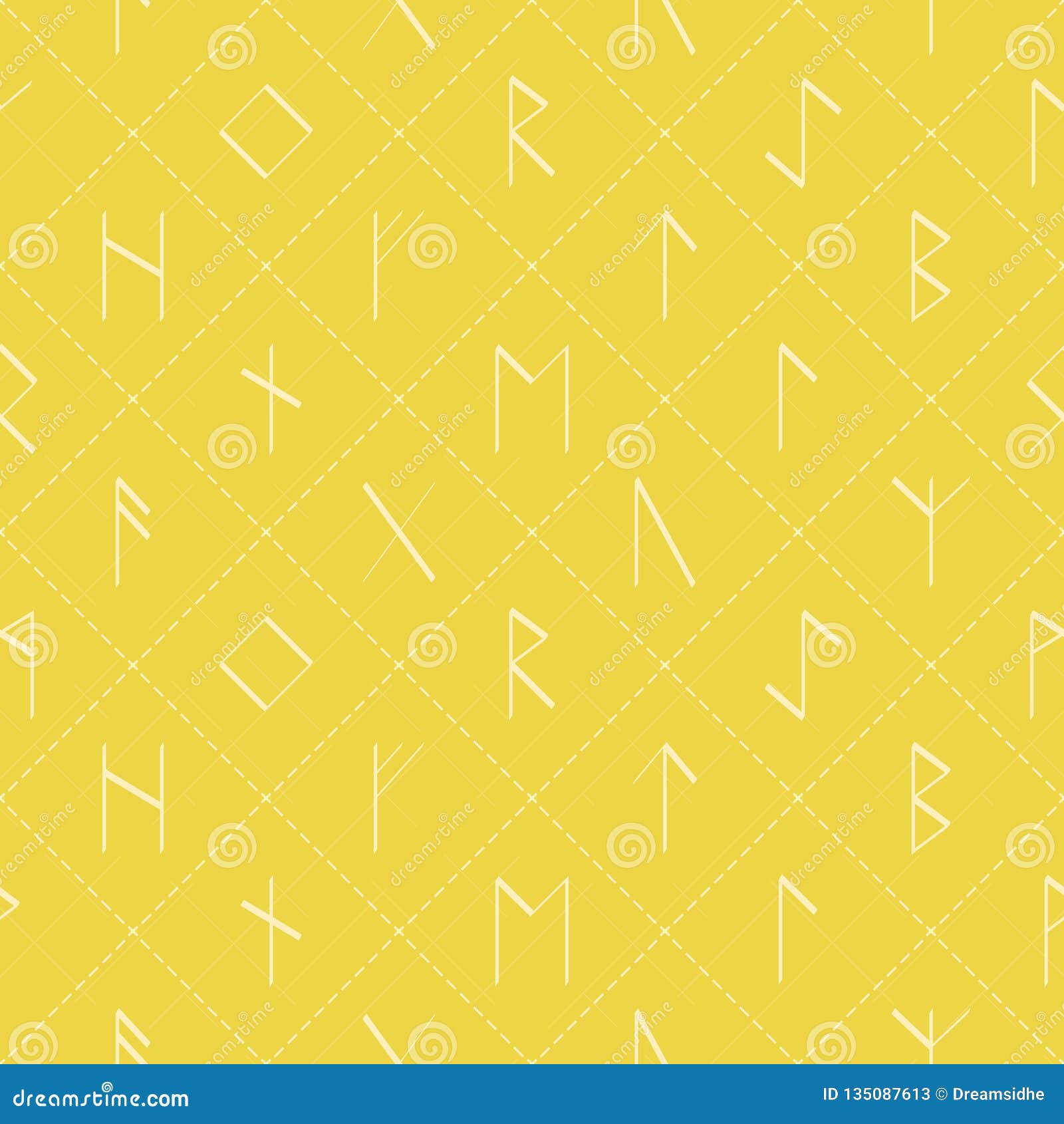Seamless Pattern with Old Runic Letters Stock Vector - Illustration of ...