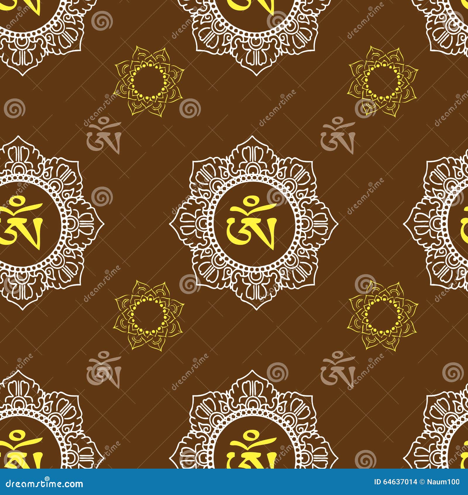 Seamless Pattern with Om Ornament Stock Vector - Illustration of paper ...