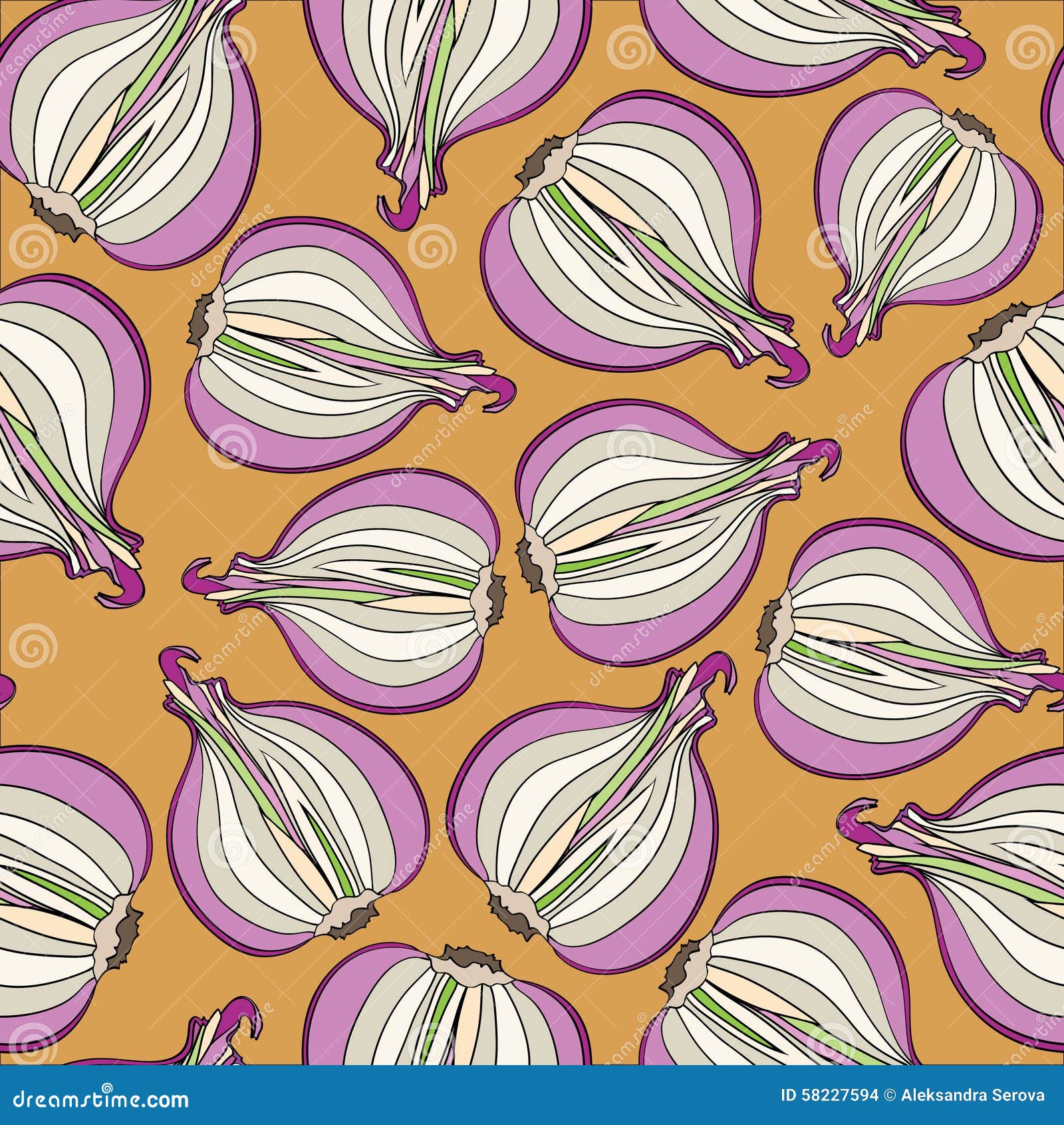 Seamless Pattern with Onion Stock Vector - Illustration of graphic ...
