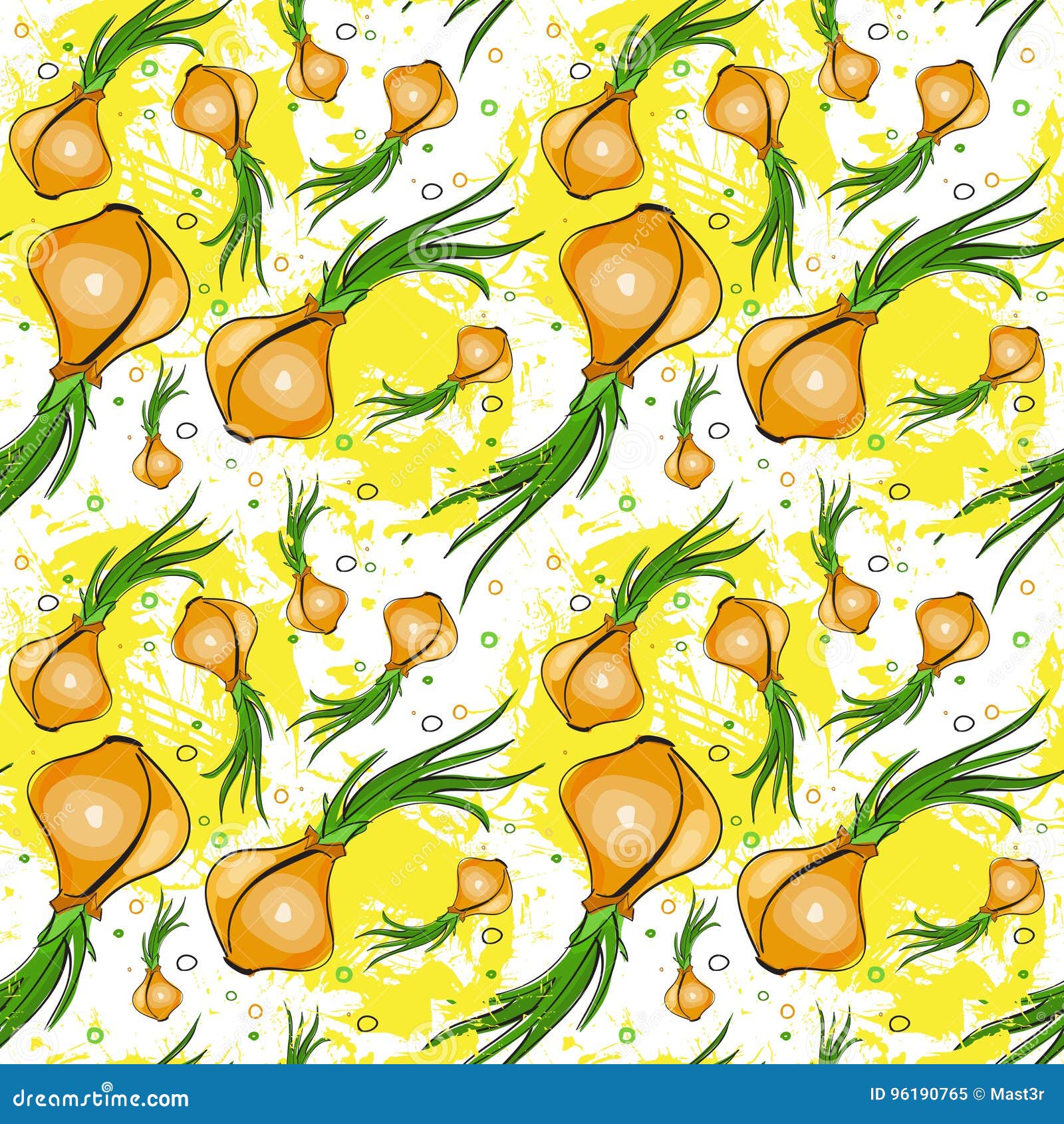 Seamless Pattern Onion Vegetables Ornament Background Stock Vector ...
