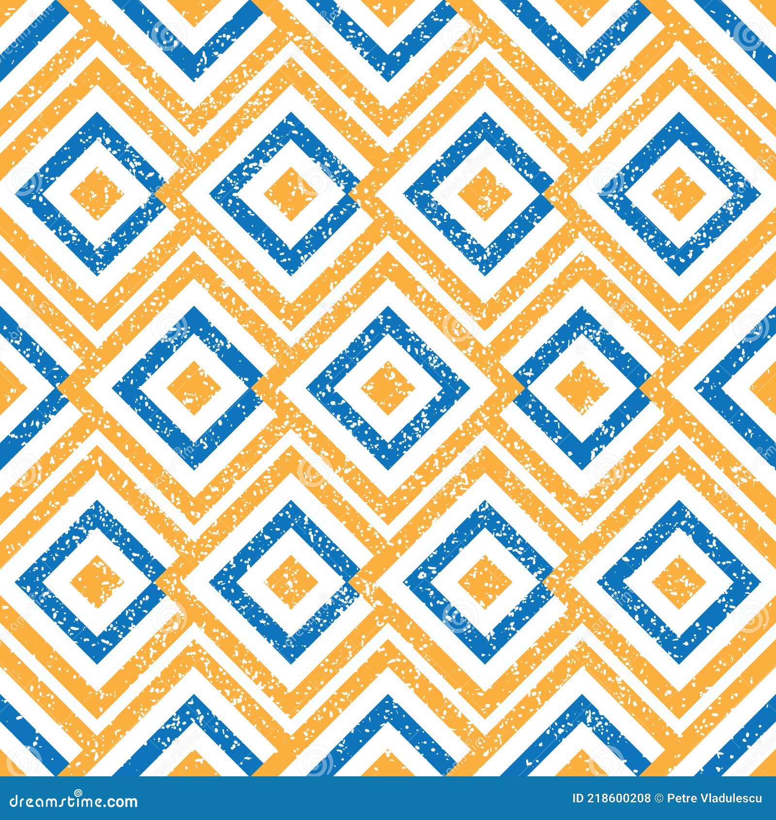 Seamless Pattern with Orange and Blue Squares 7097, Modern Stylish ...