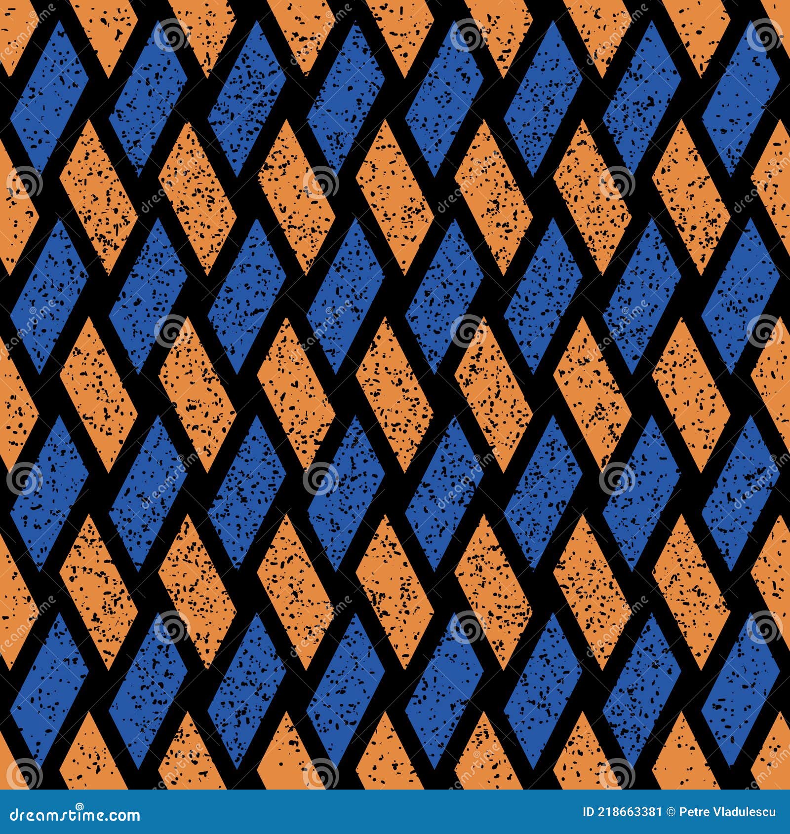 Seamless Pattern with Orange and Blue Stripes 3 7804, Modern Stylish ...