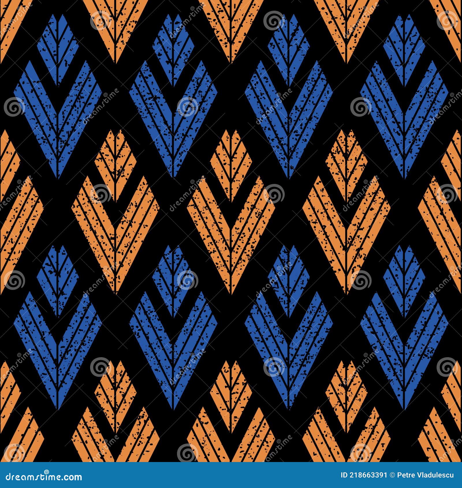 Seamless Pattern with Orange and Blue Stripes 9 7810, Modern Stylish ...