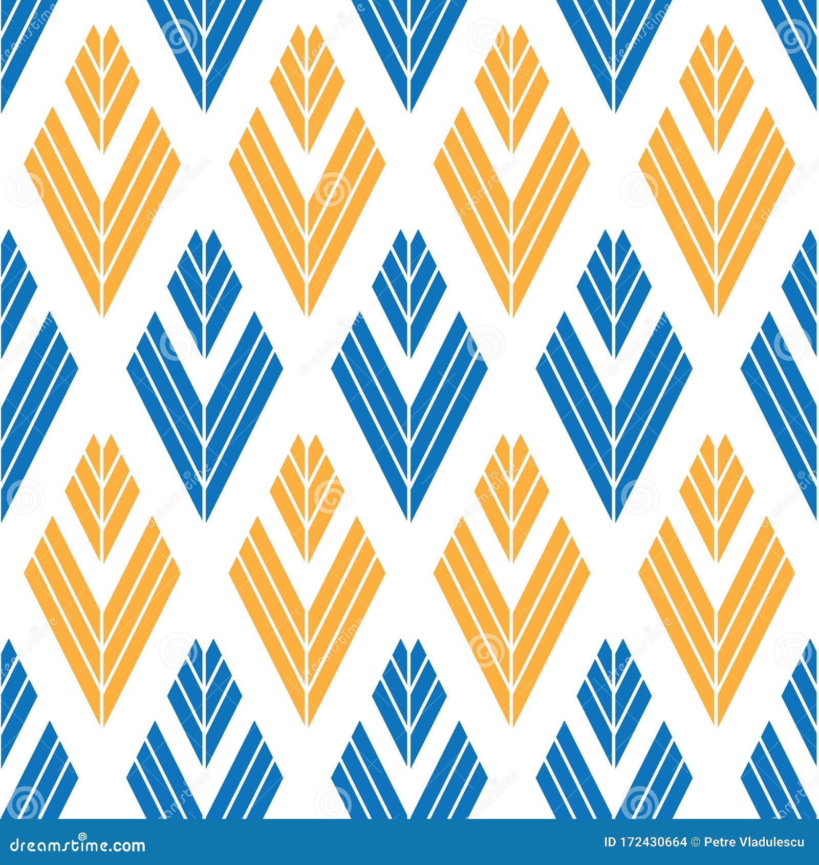 Seamless Pattern with Orange and Blue Stripes (9), Modern Stylish Image ...