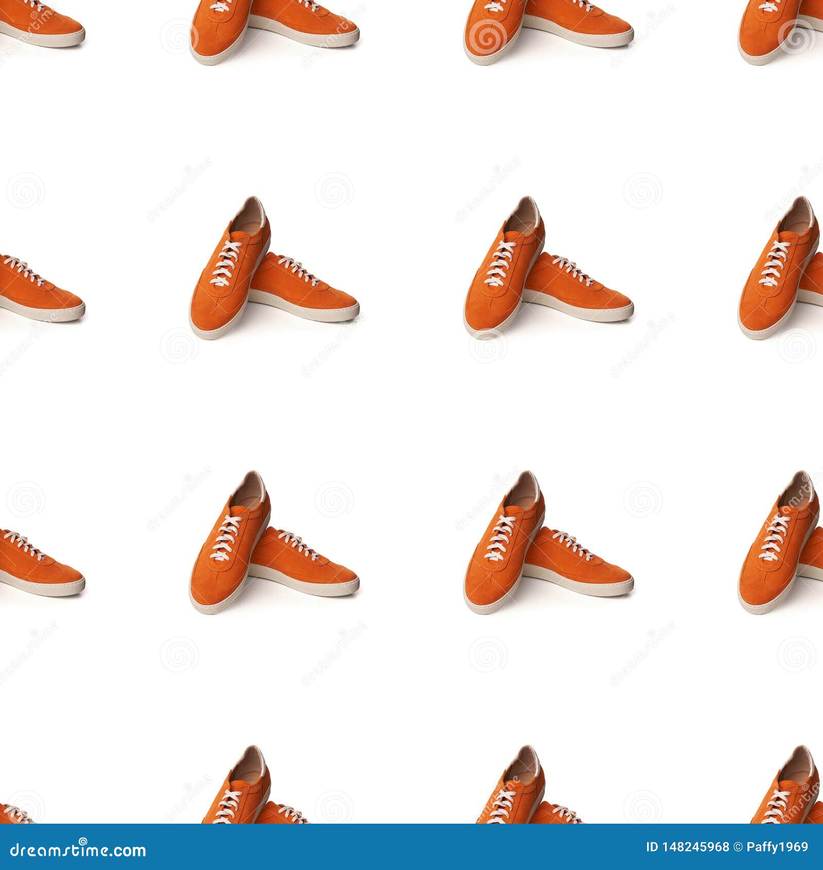 Seamless Pattern with Orange Casual Suede Shoes Stock Illustration ...