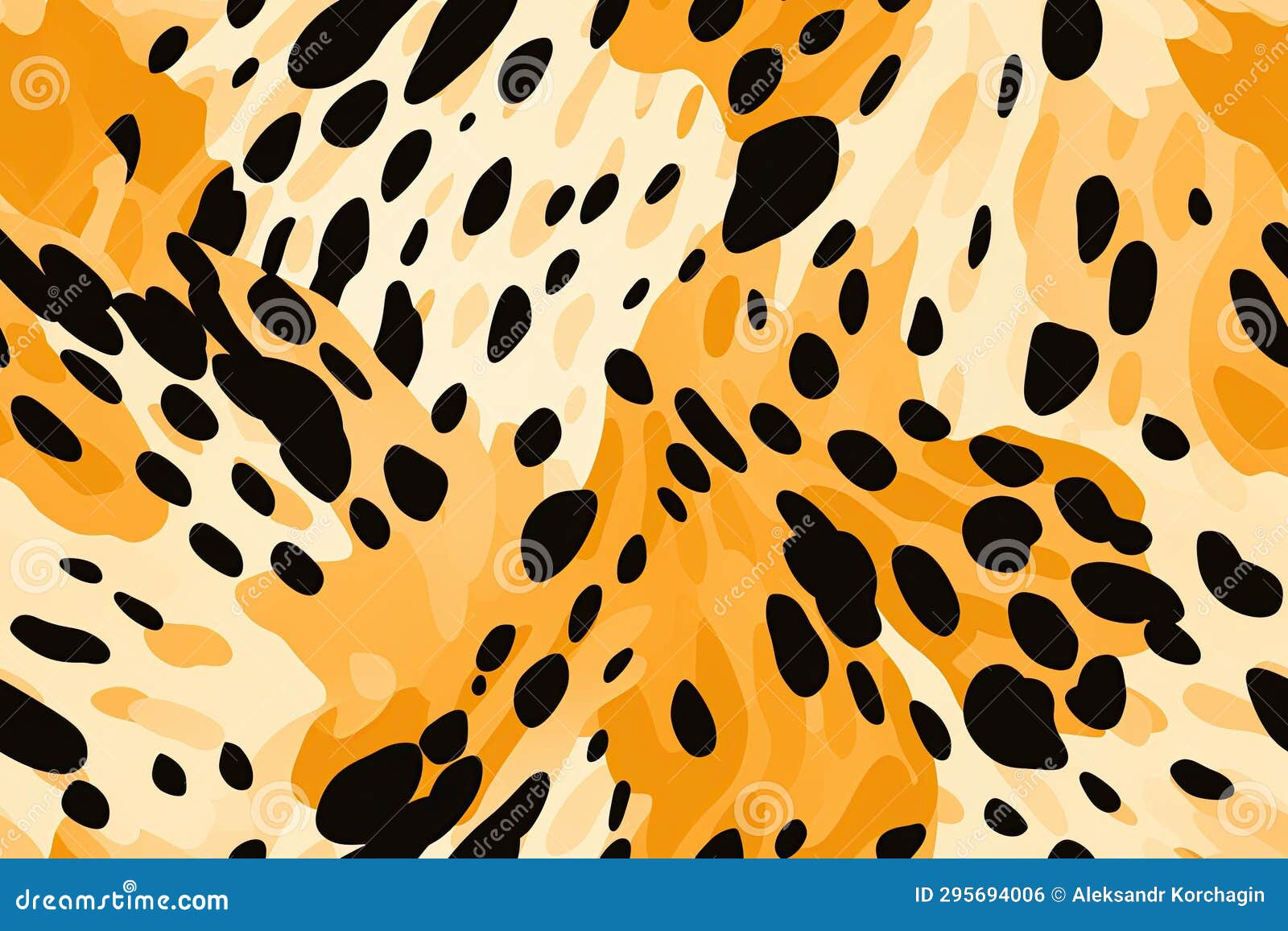 Seamless Pattern with Orange Cheetah Spots on Background. the Skin of ...