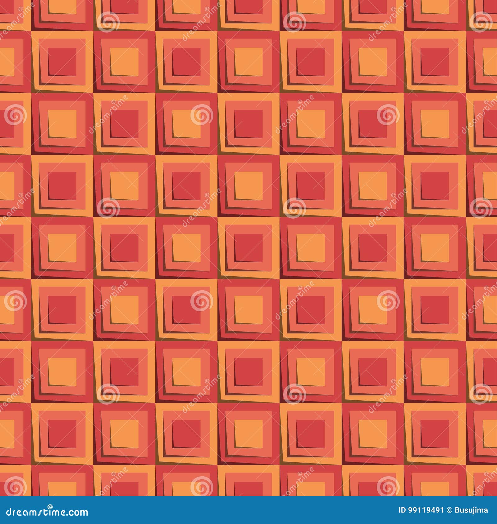 Seamless Pattern with Orange 3d Squares Stock Vector - Illustration of ...