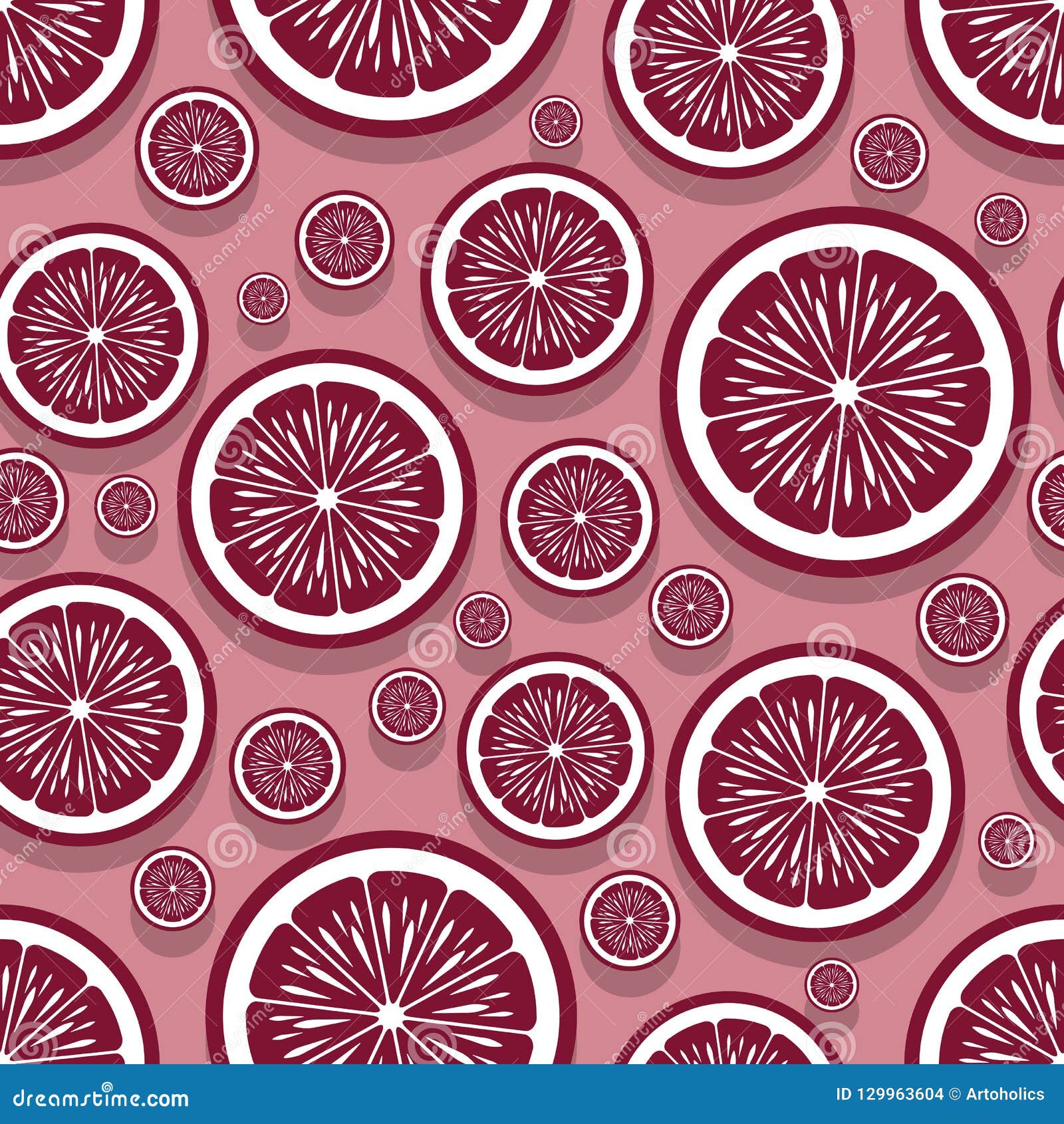 Seamless Pattern of Orange Fruit Slice Graphics. Stock Vector ...