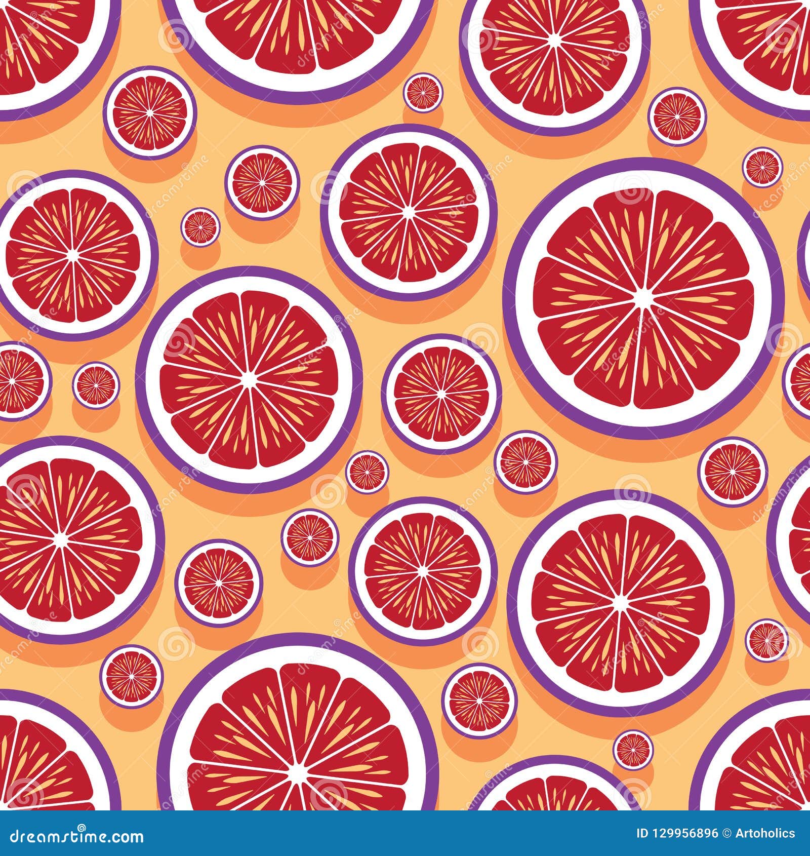 Seamless Pattern of Orange Fruit Slice Graphics. Stock Vector ...