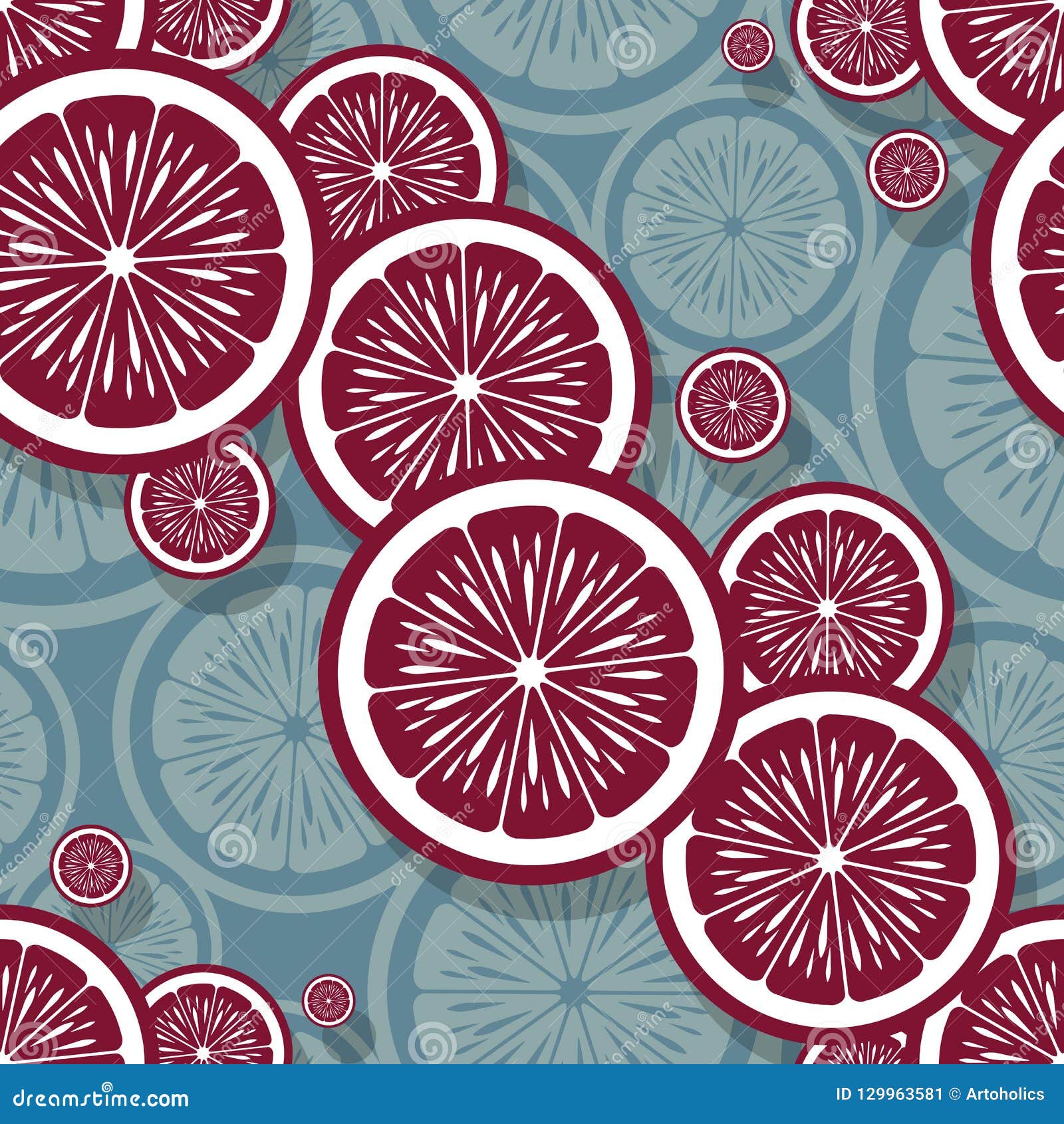 Seamless Pattern of Orange Fruit Slice Graphics. Stock Vector ...