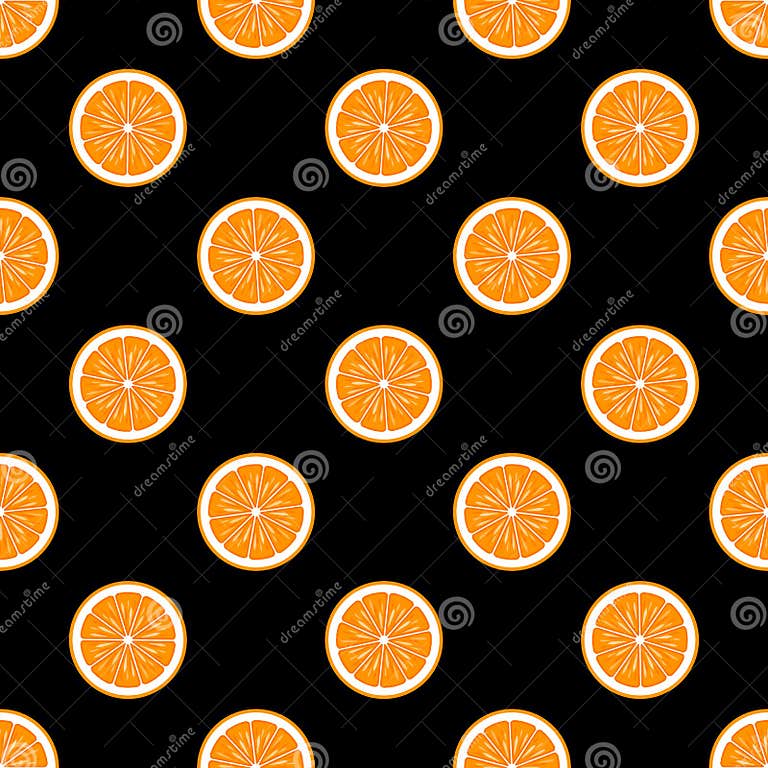 Seamless Pattern of Orange Fruit Slice Graphics. Stock Vector ...