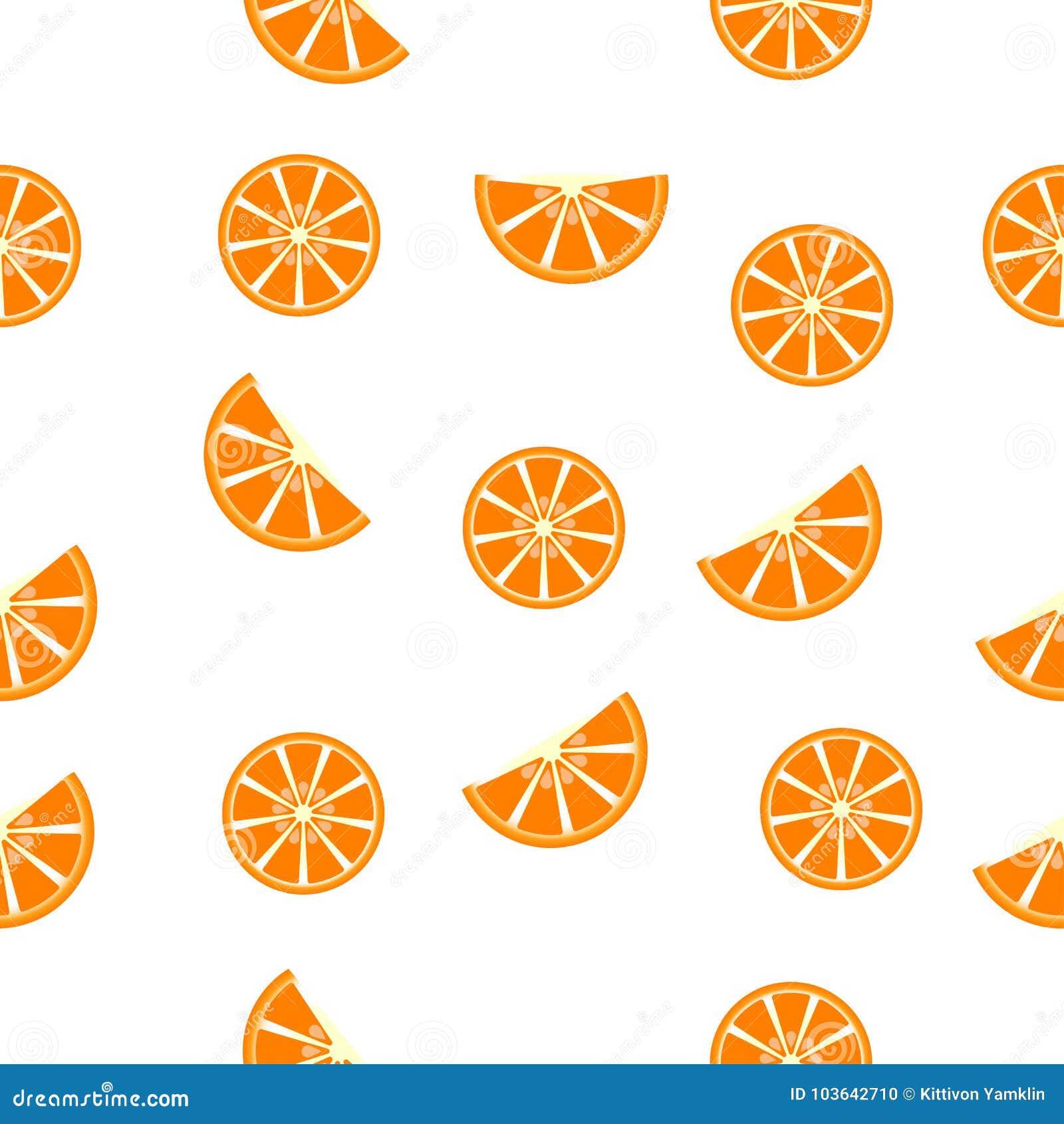 Seamless Pattern Orange Slices Vector Stock Vector - Illustration of ...