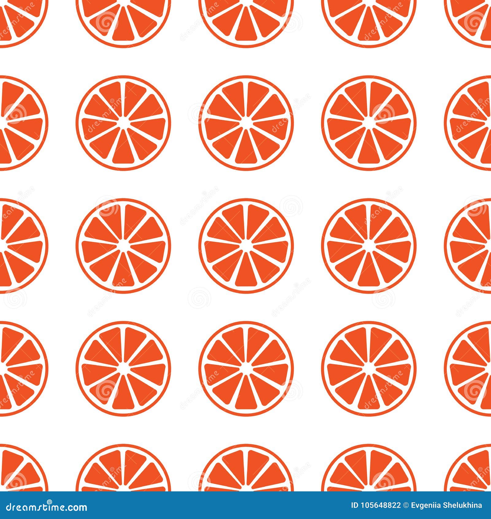 Seamless Pattern with Orange Slices Vector Illustration Stock Vector ...