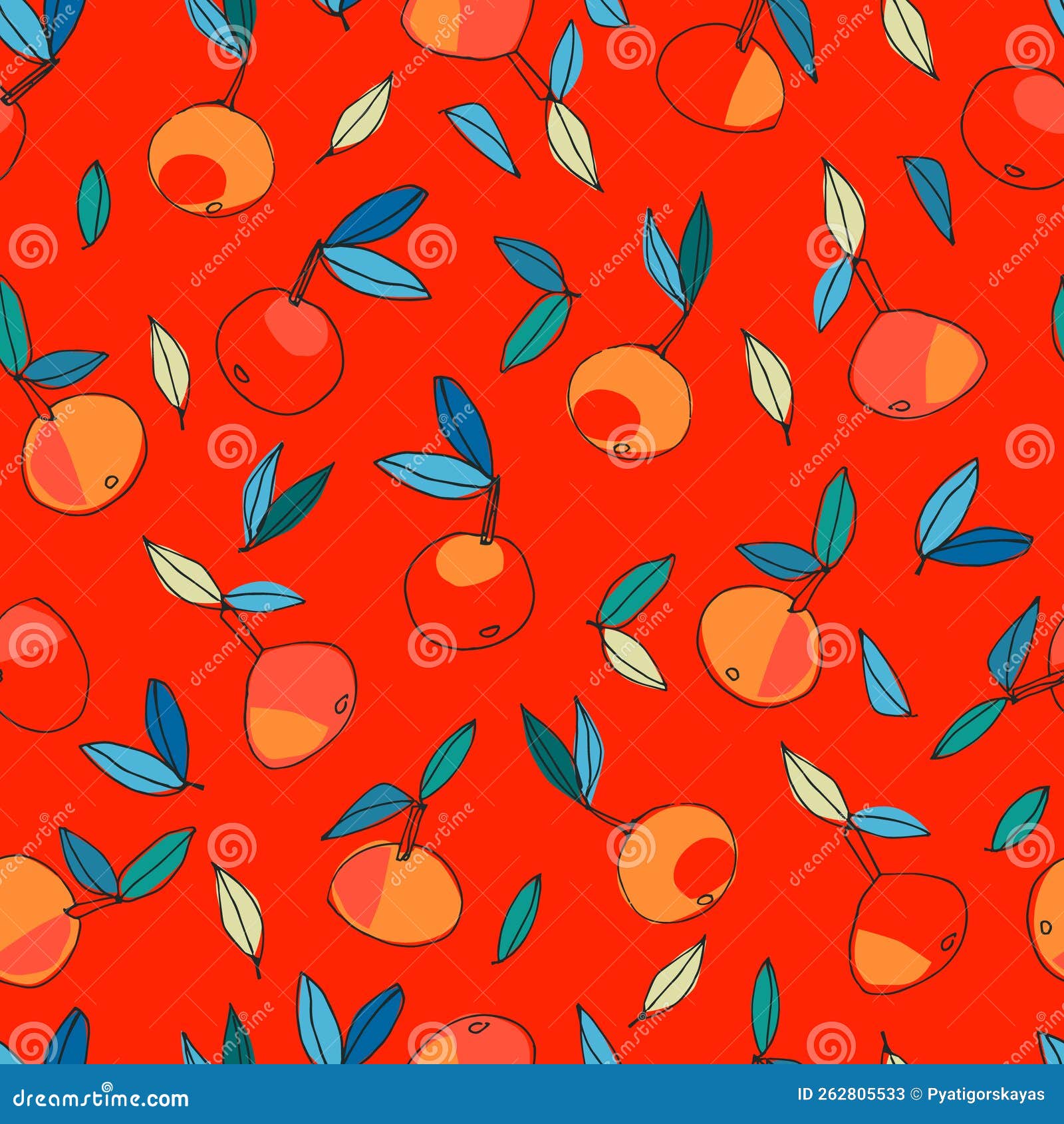 Seamless Pattern with Orange for Surface Design, Posters, Illustrations ...