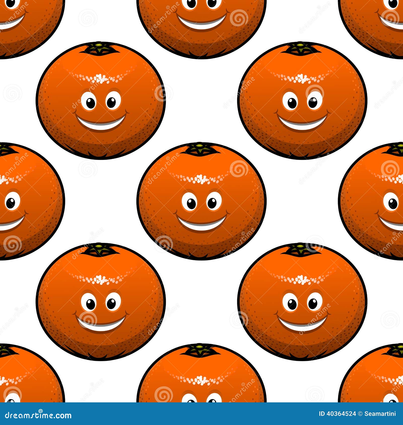 Seamless Pattern of Oranges Fruits Stock Vector - Illustration of ...