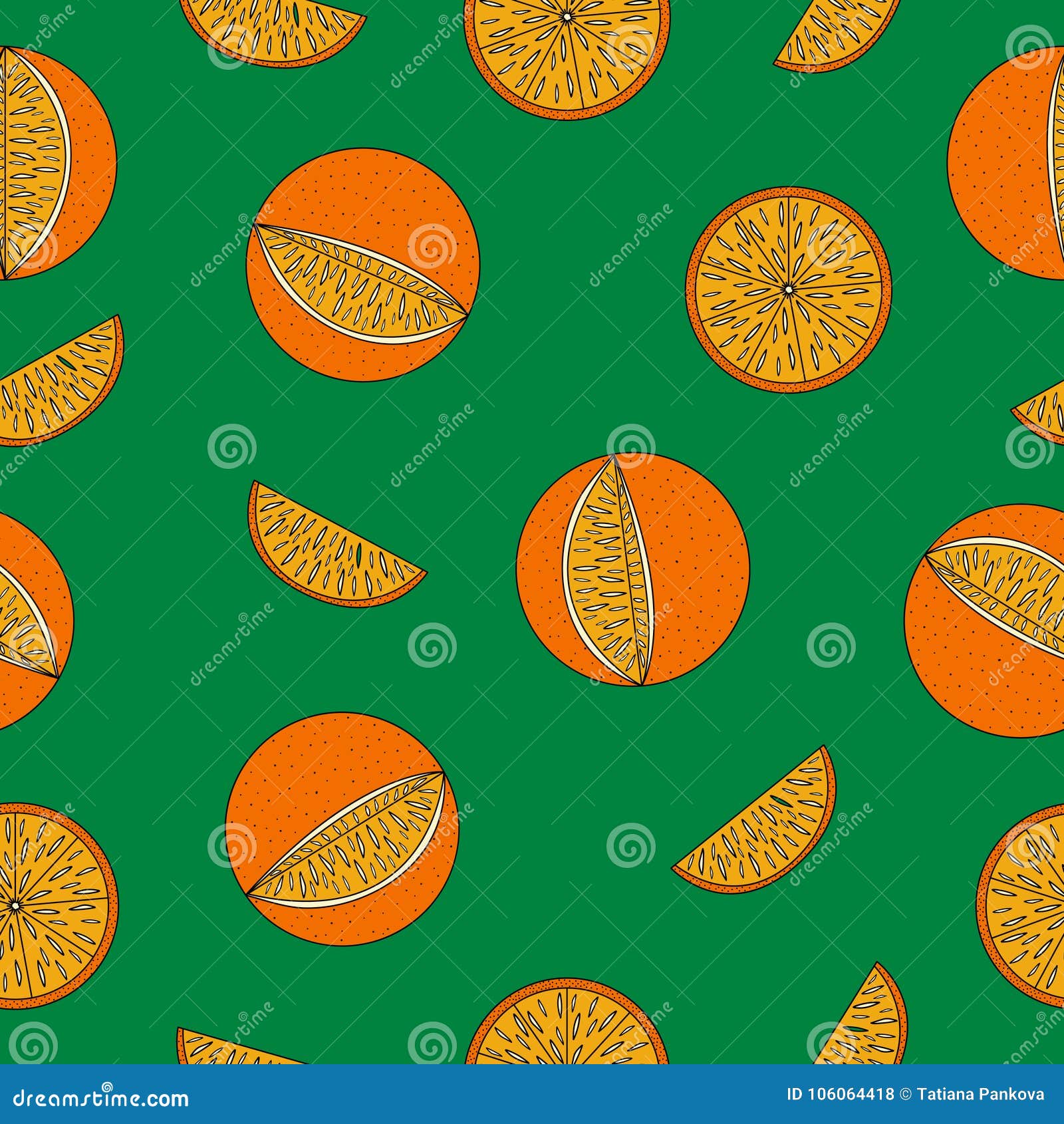 Seamless Pattern with Oranges. Stock Vector - Illustration of graphic ...