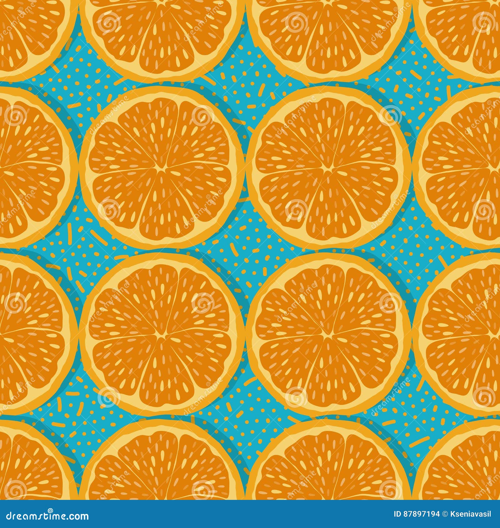 Seamless pattern oranges stock vector. Illustration of bright - 87897194