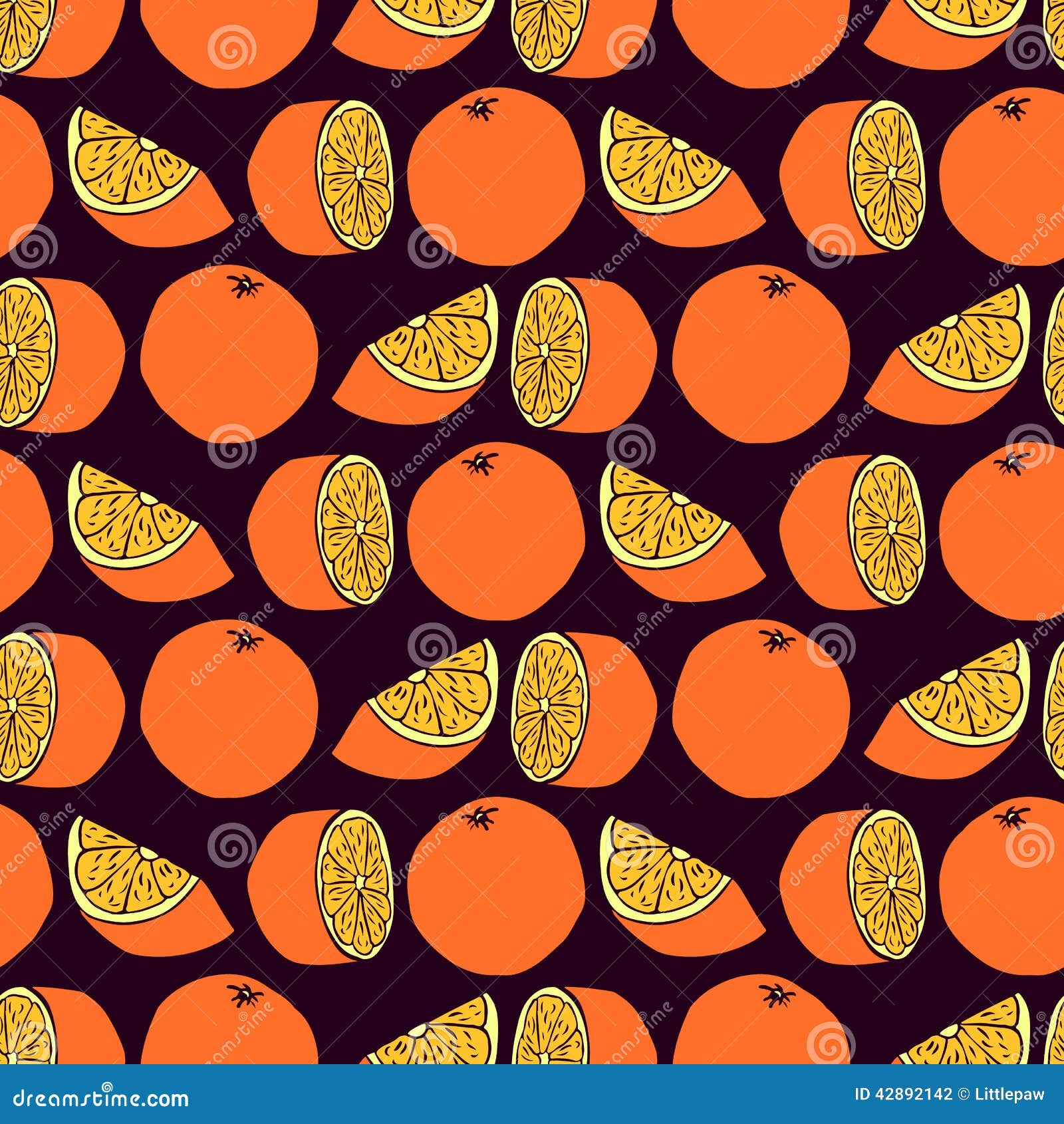 Seamless Pattern with Oranges Stock Vector - Illustration of fills ...