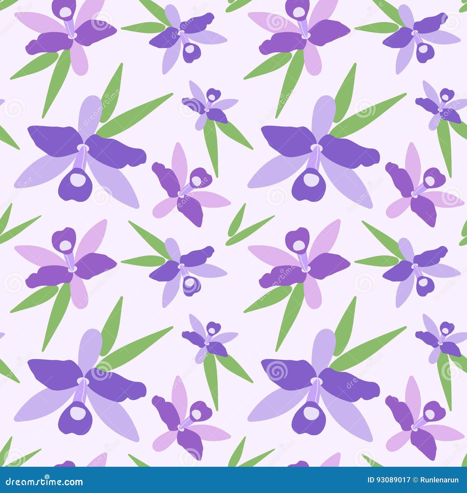 Seamless Pattern with Orchid, Swatch Inside Stock Illustration ...