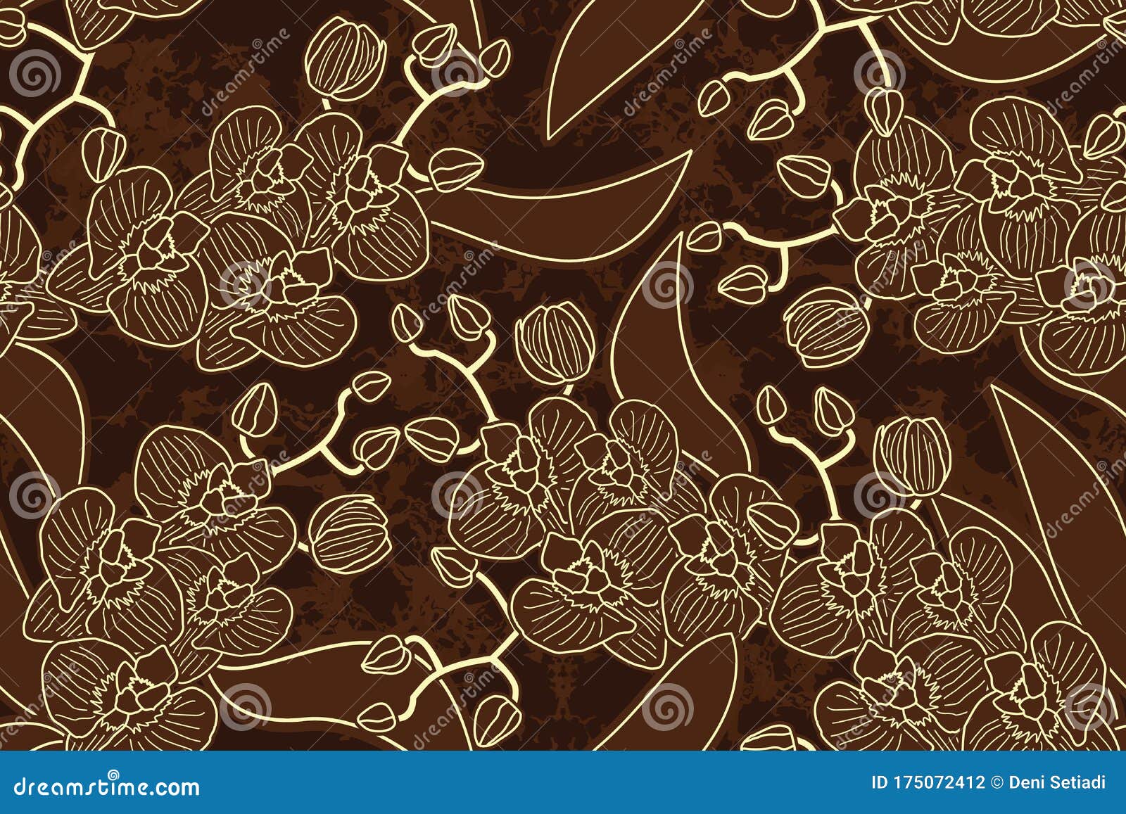 Seamless Pattern with Orchid Vector Illustration Stock Vector ...