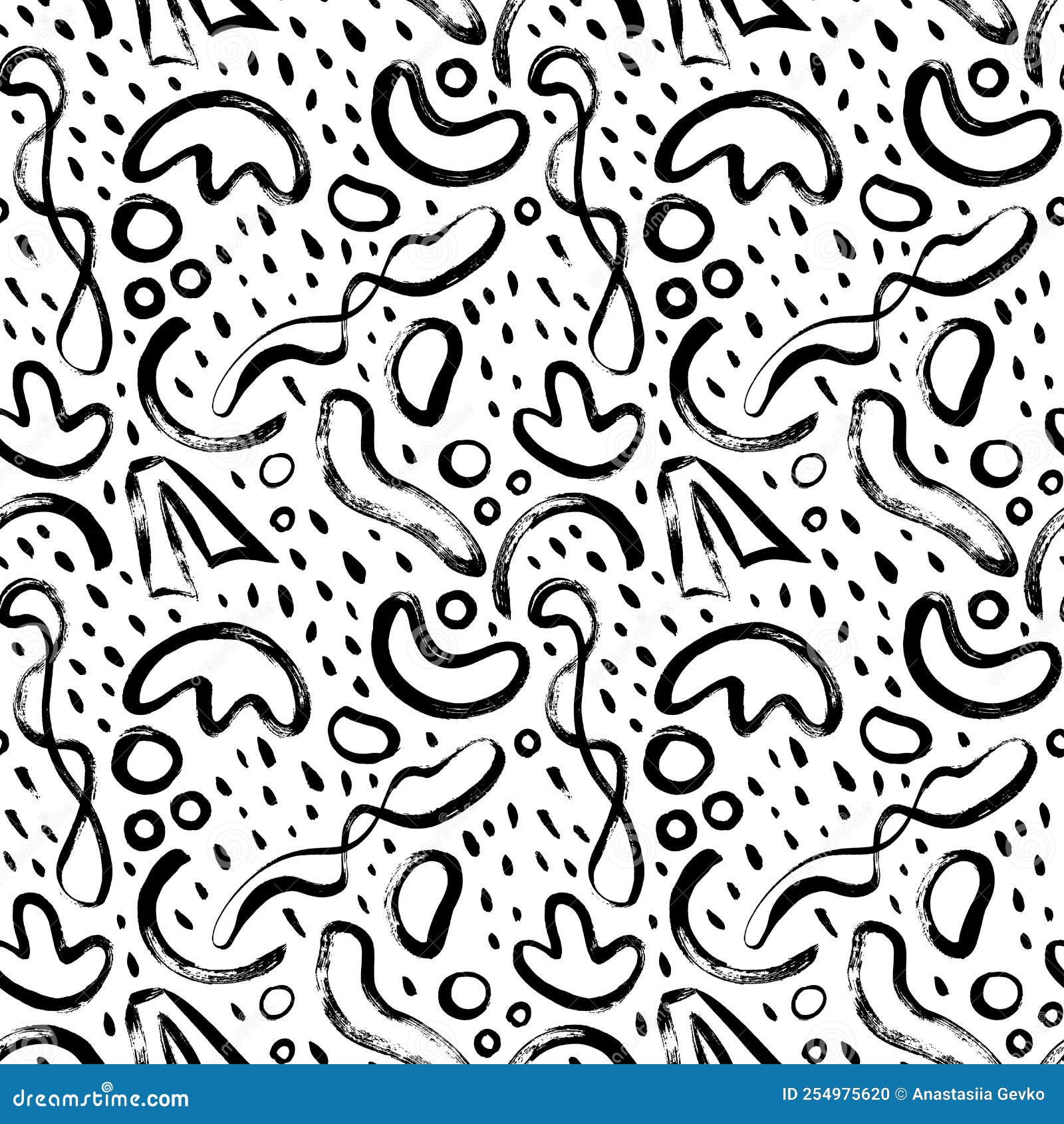 Seamless Pattern with Organic Shapes and Dots. Stock Vector ...