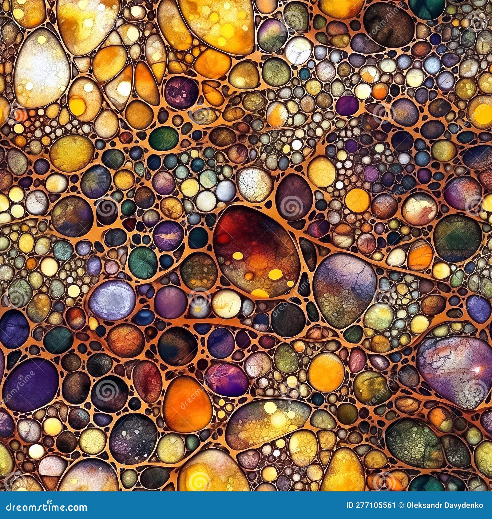 Seamless Pattern with Organic Texture of Whimsical Multicolor Pebbles ...