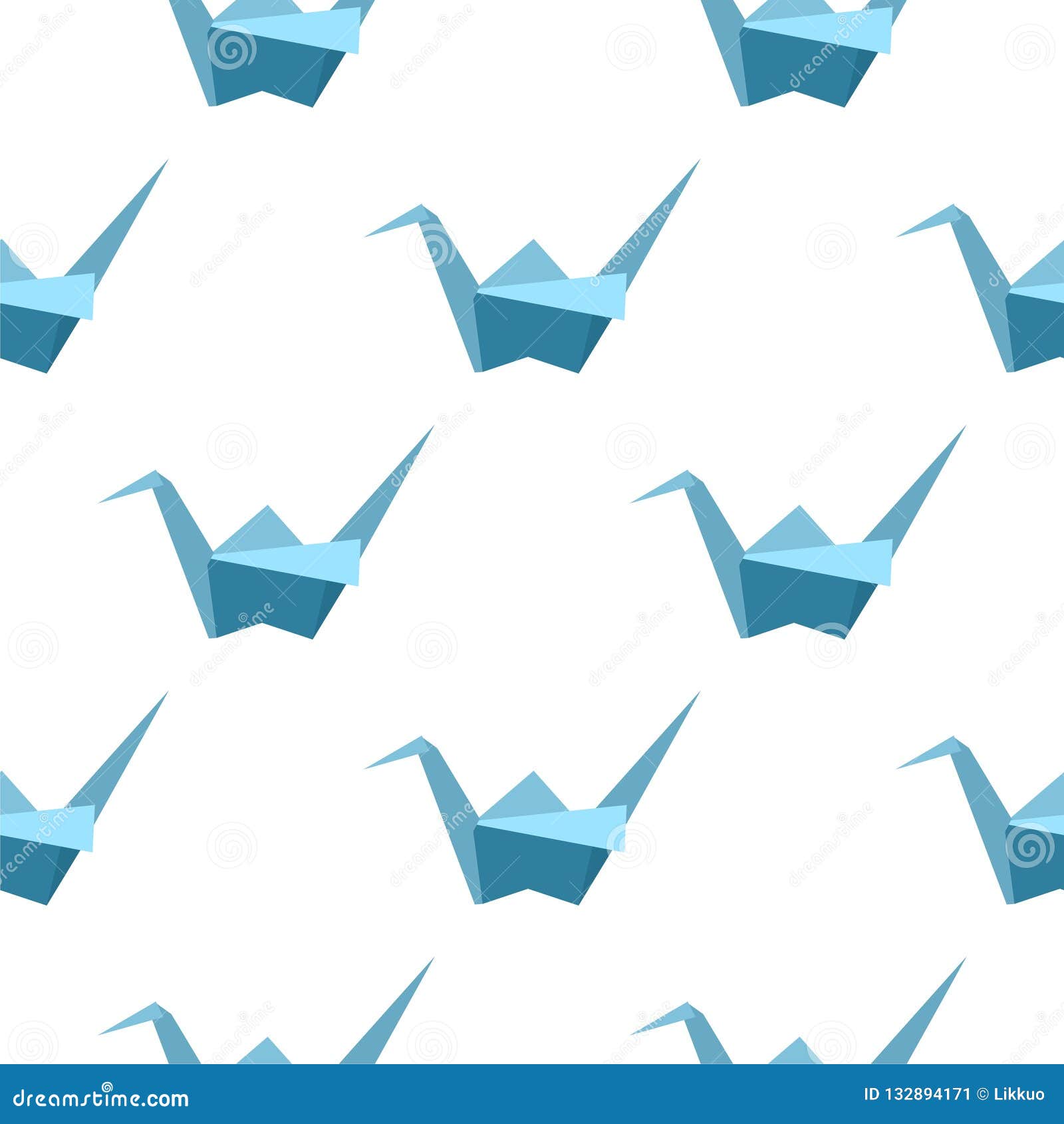 Seamless Pattern with Origami Cranes. Stock Vector - Illustration of ...