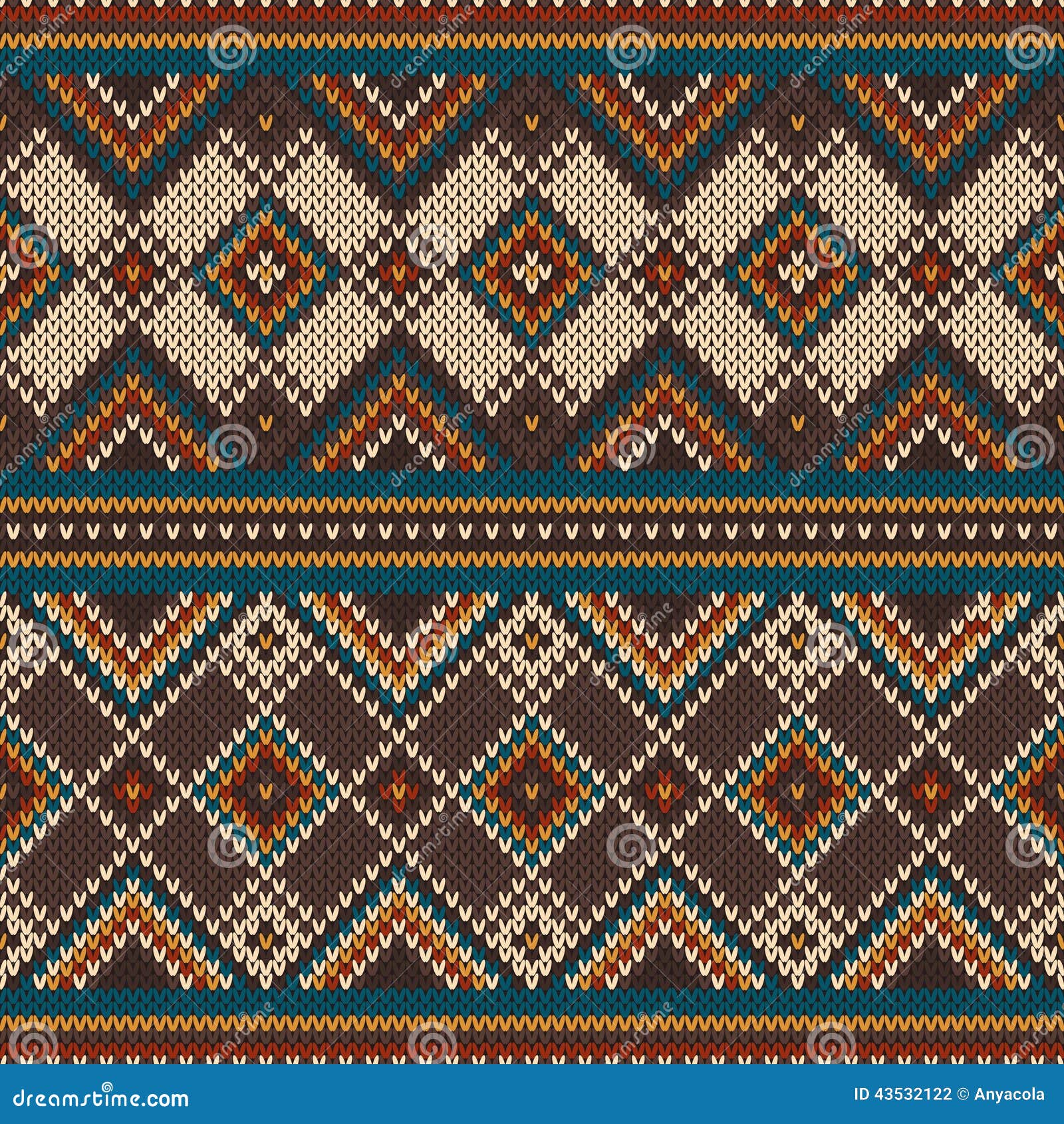 Seamless Pattern Ornament on the Wool Knitted Text Stock Vector ...