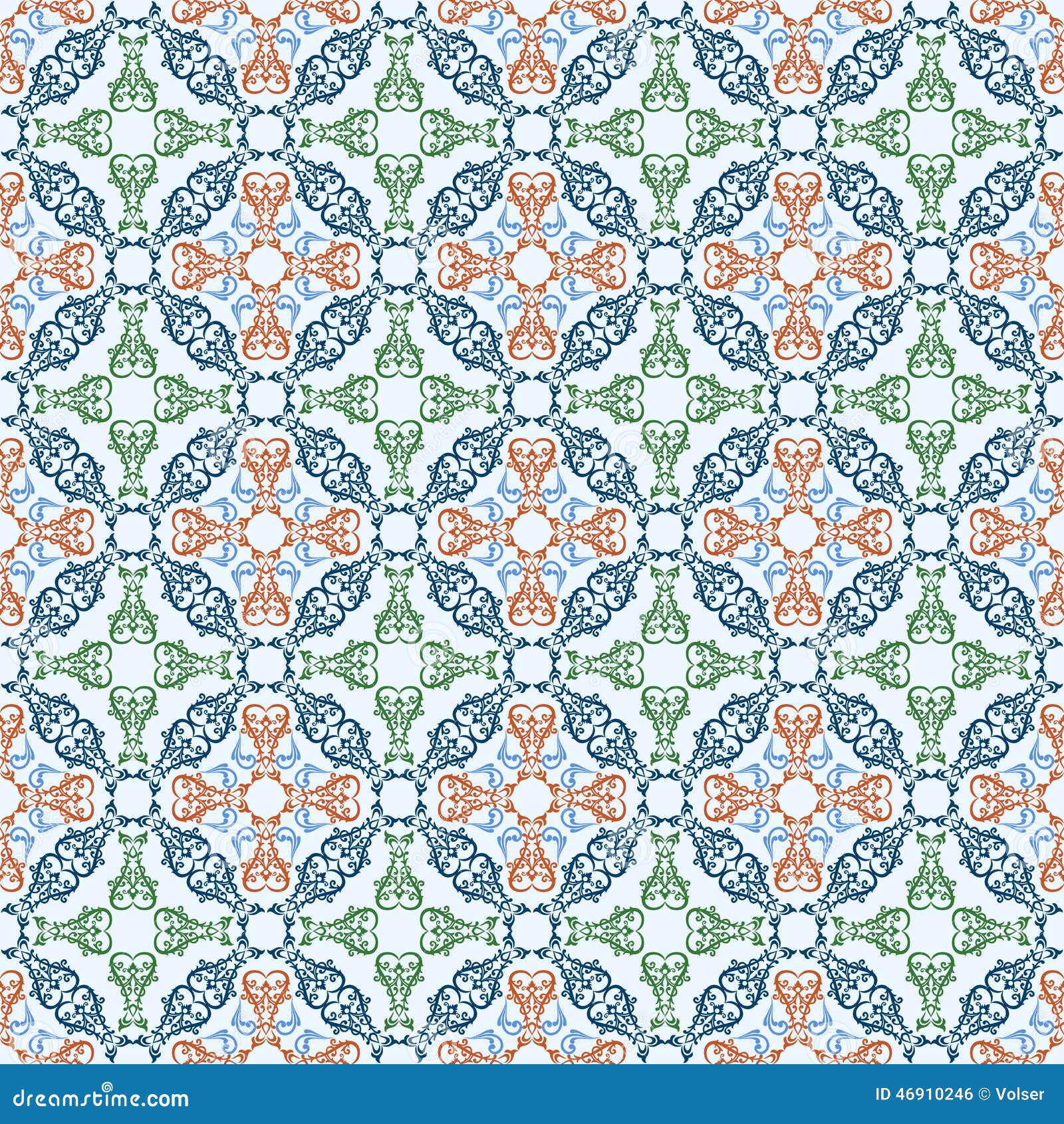Seamless Pattern with Ornamental Oriental Arabesque Stock Vector ...