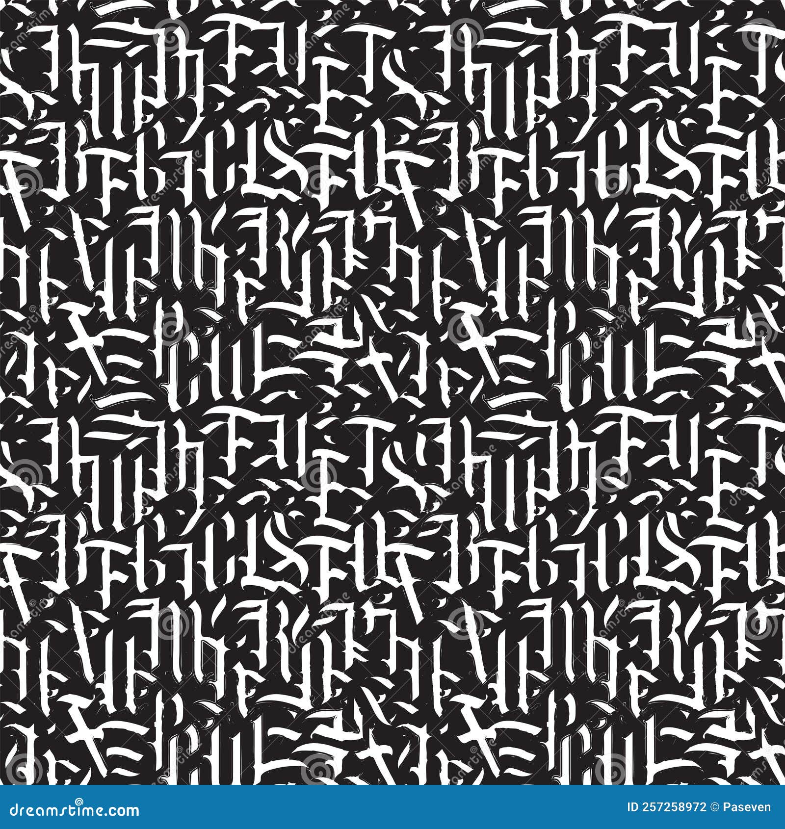 Seamless Pattern of Ornate Gothic Latin Letters Stock Vector ...