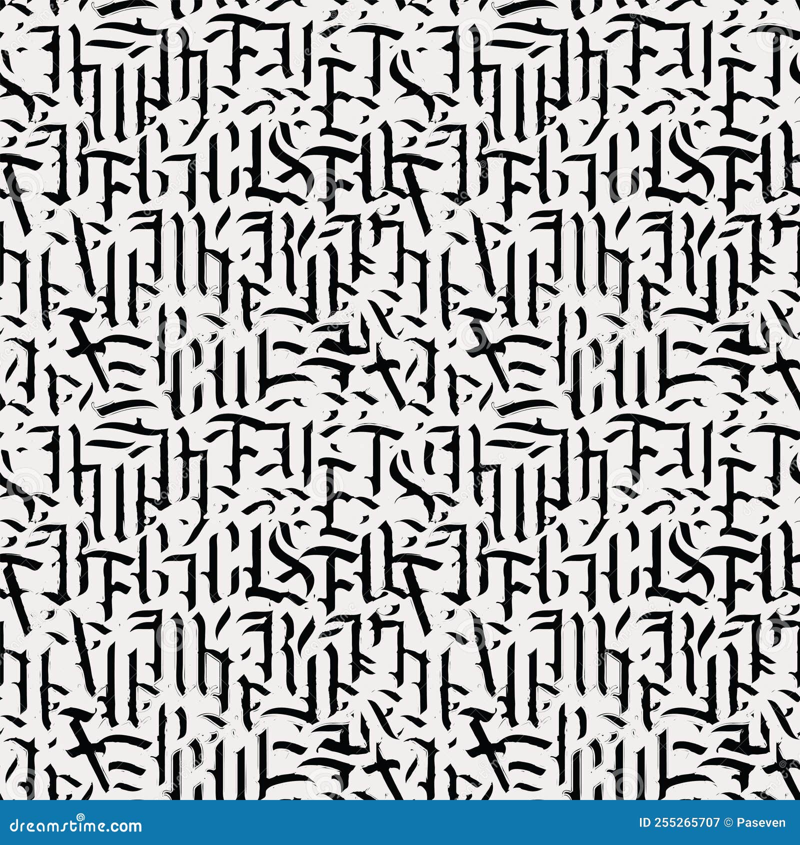 Seamless Pattern of Ornate Gothic Latin Letters Stock Vector ...