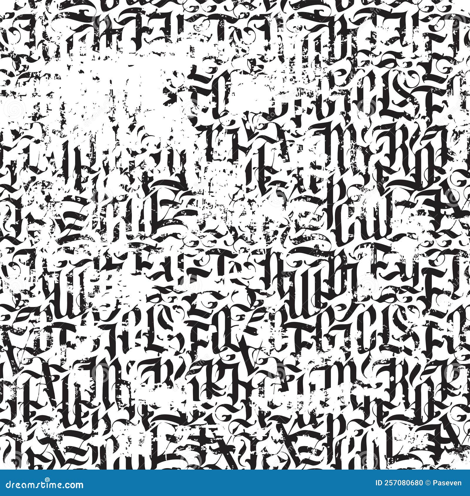 Seamless Pattern of Ornate Latin Gothic Letters Stock Vector ...