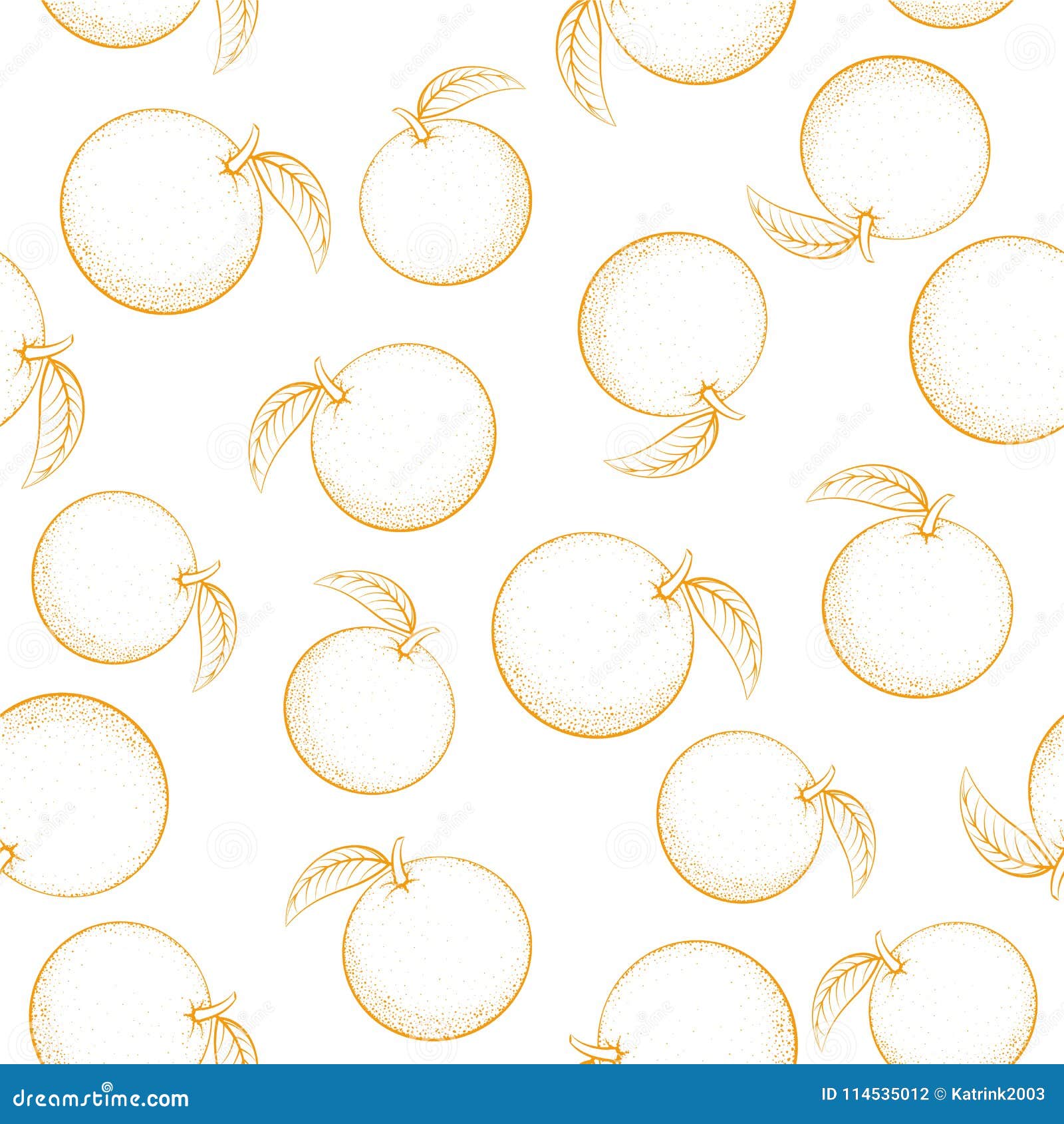 Seamless Pattern from Outline Oranges Stock Vector - Illustration of ...