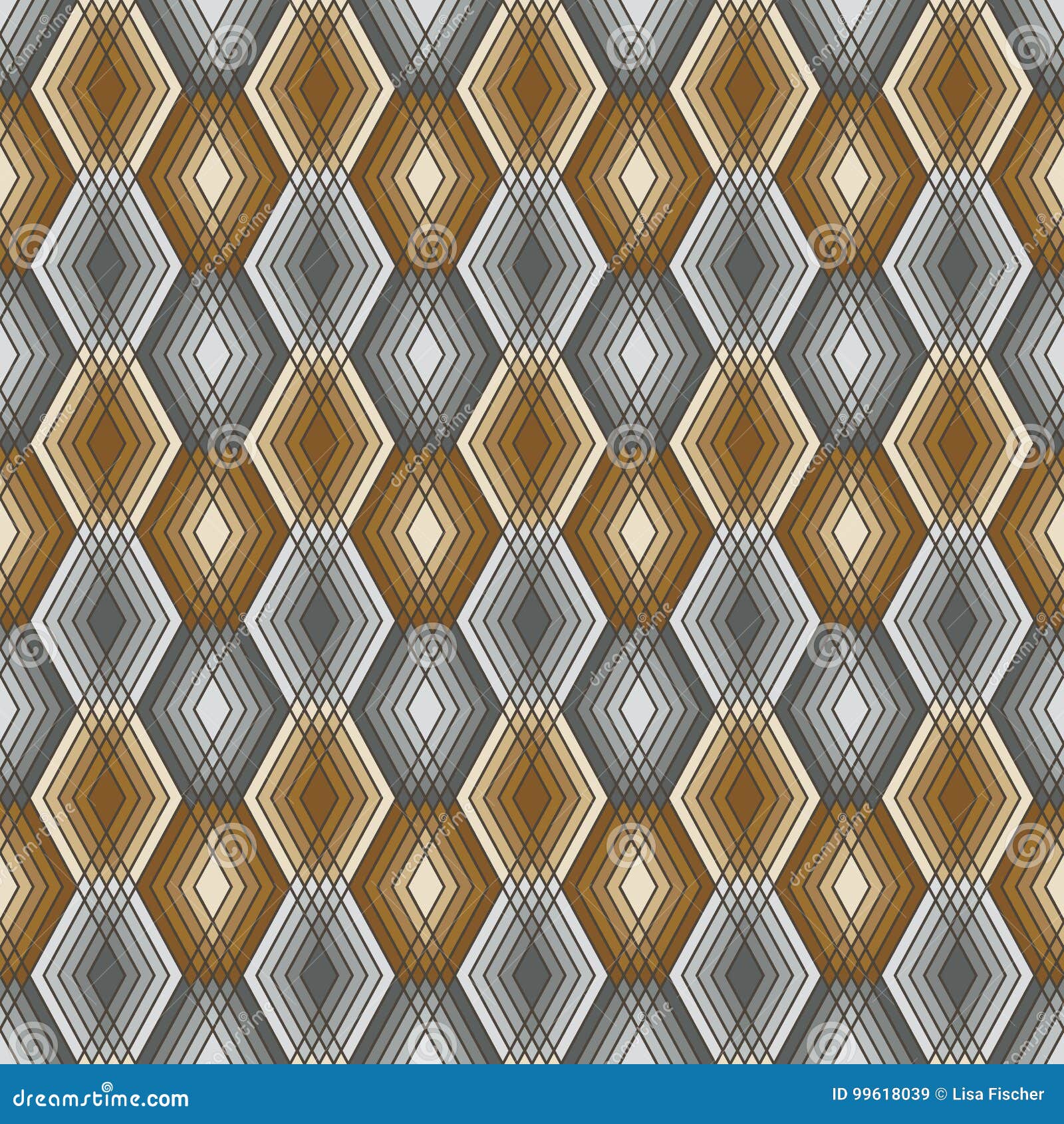 Diamond Outline Pattern in Gold and Silver Stock Vector - Illustration ...
