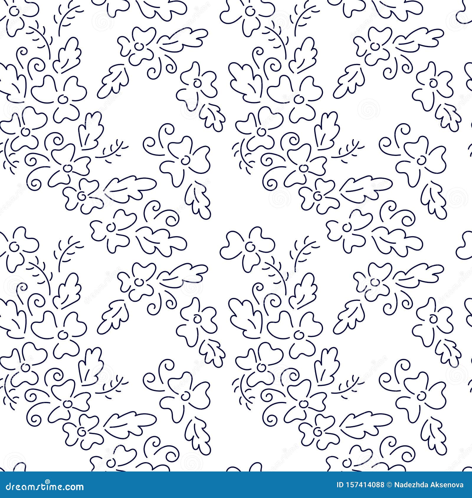 Pattern Outlines, Painted Flower Backgrounds And Textures. Illustration ...