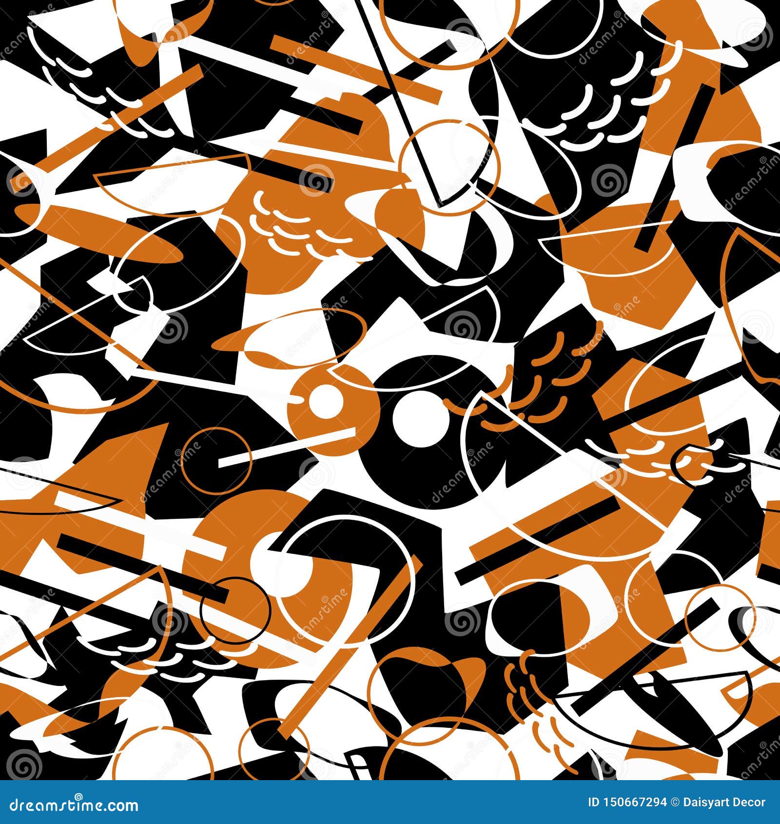 Seamless Pattern with Overlapping Colorful Organic Shapes Stock Vector ...