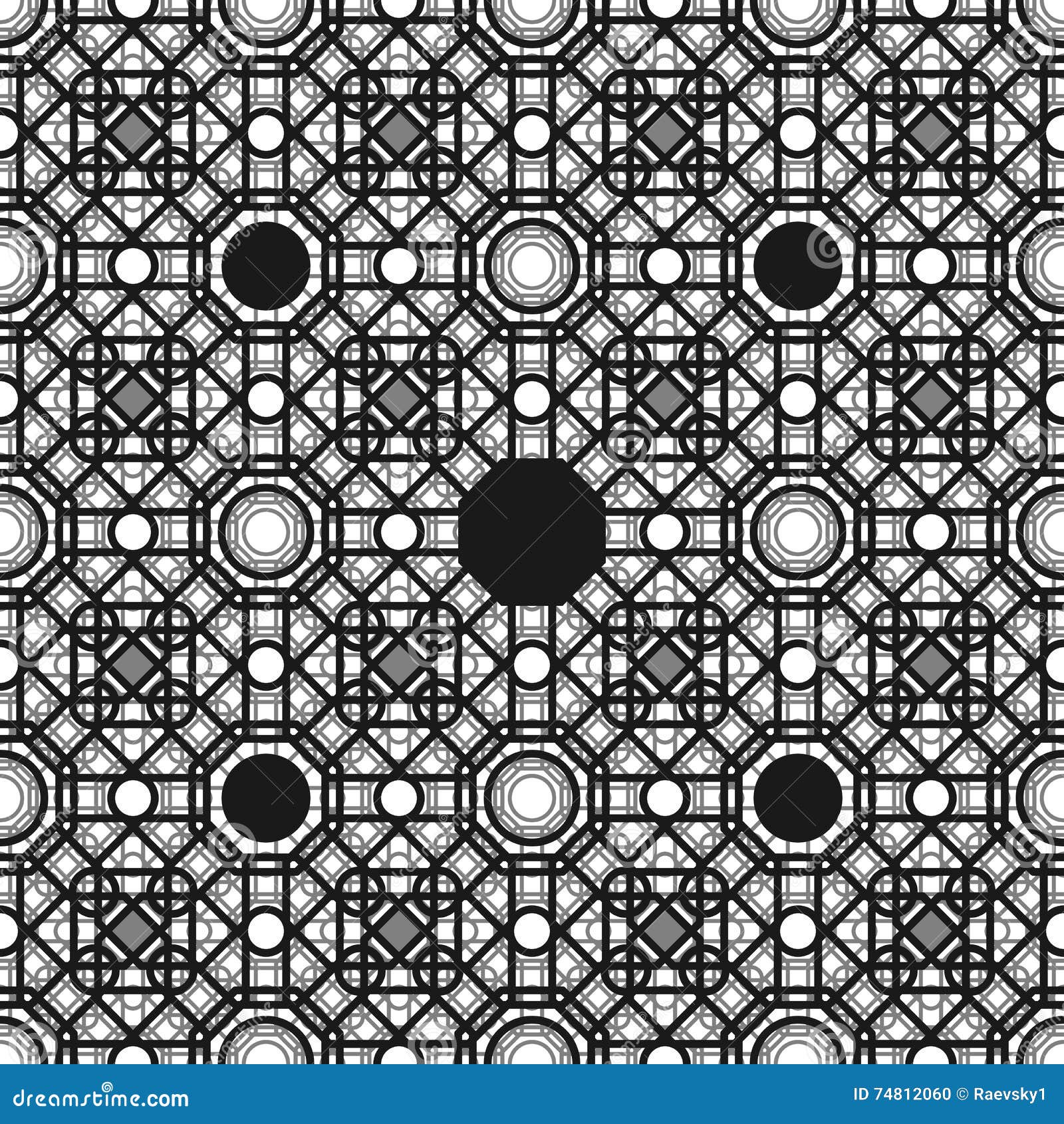 Seamless Pattern with Overlapping Geometric Shapes Forming Abstract ...