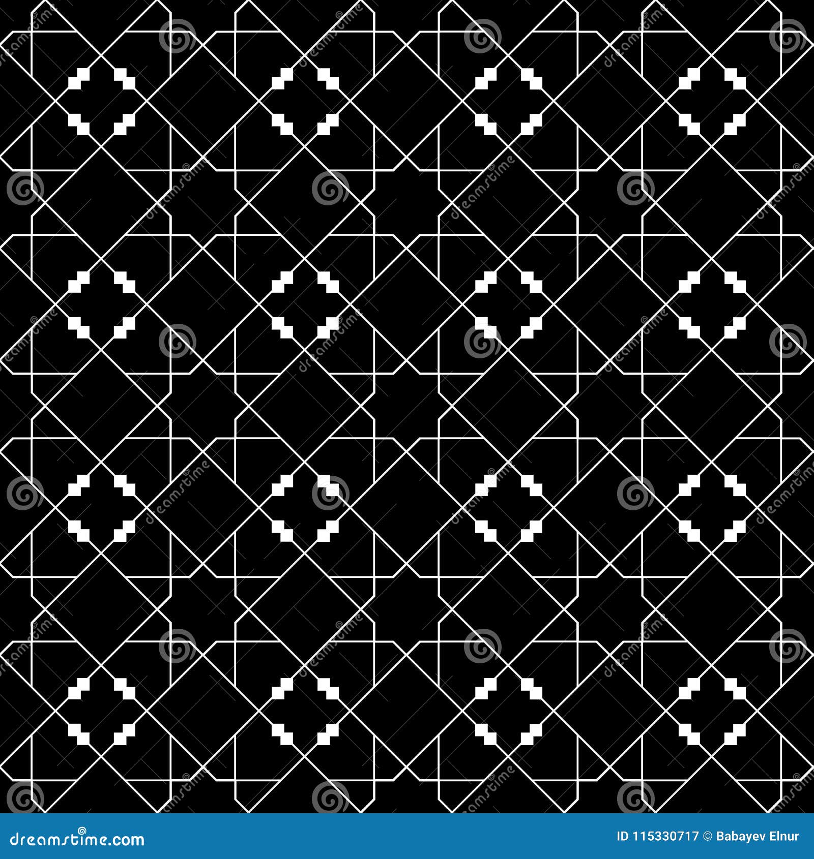 Seamless Pattern With Overlapping Geometric Shapes Forming Abstract