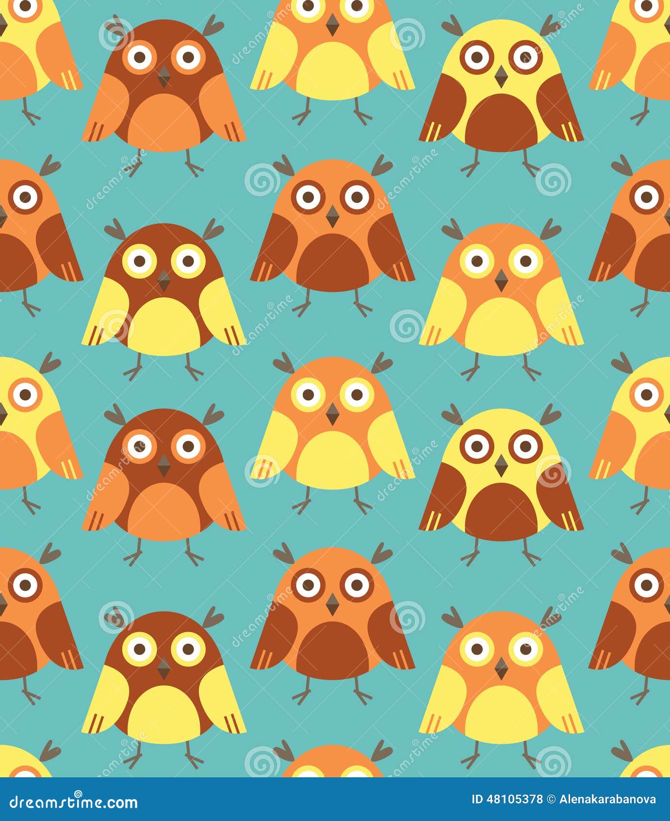 Seamless Pattern with Owls. Stock Vector - Illustration of pretty ...